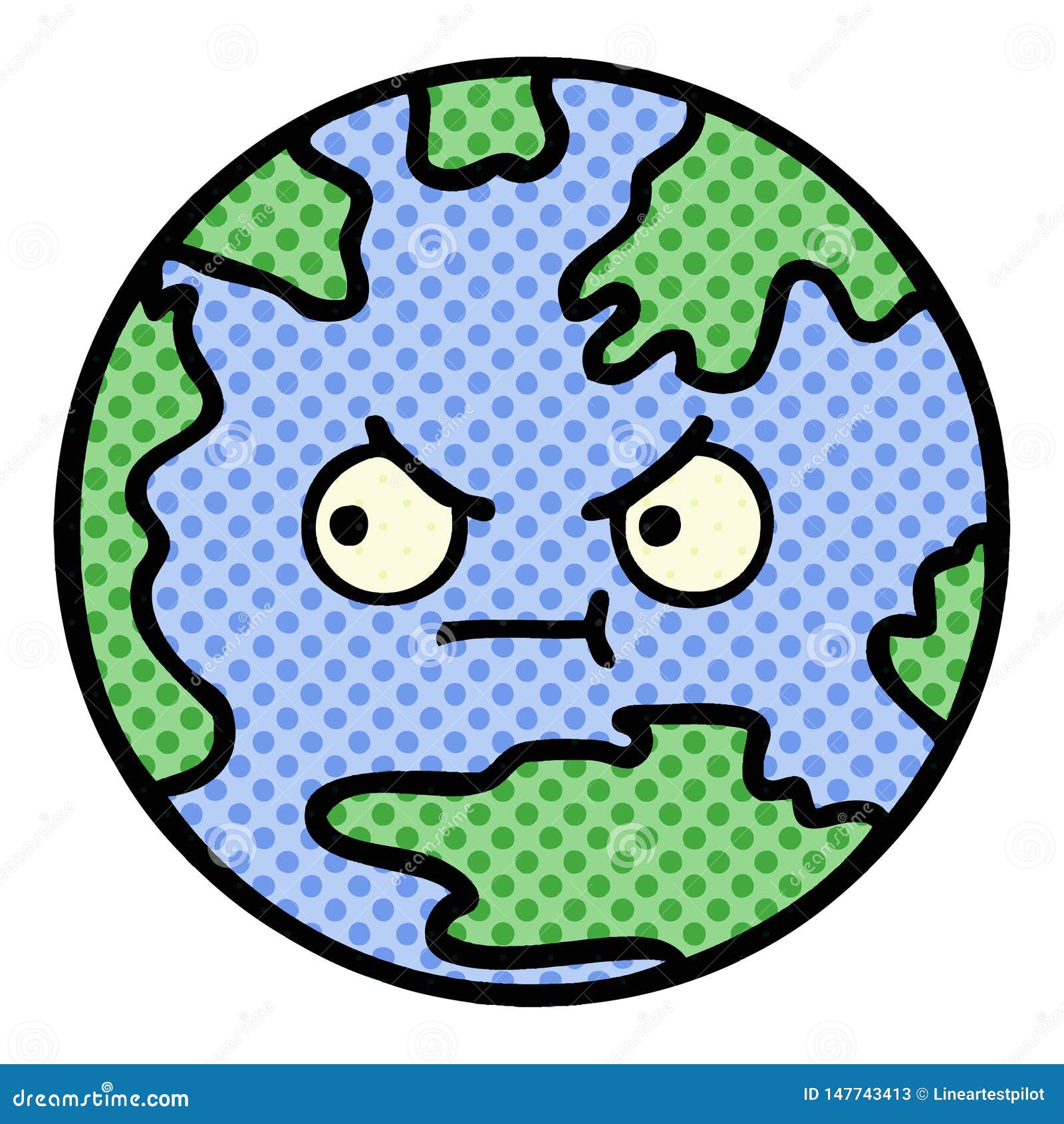 Comic Book Style Cartoon Planet Earth Stock Vector - Illustration of ...