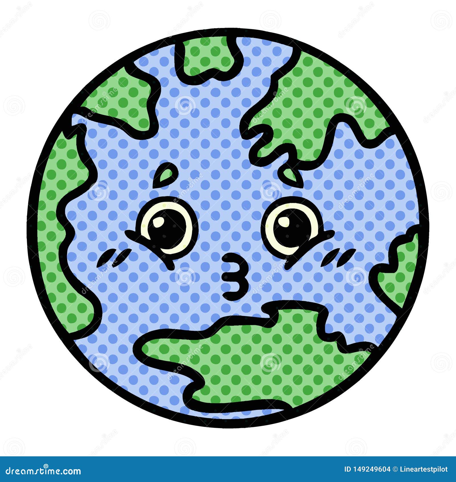 Comic Book Style Cartoon Planet Earth Stock Vector - Illustration of ...