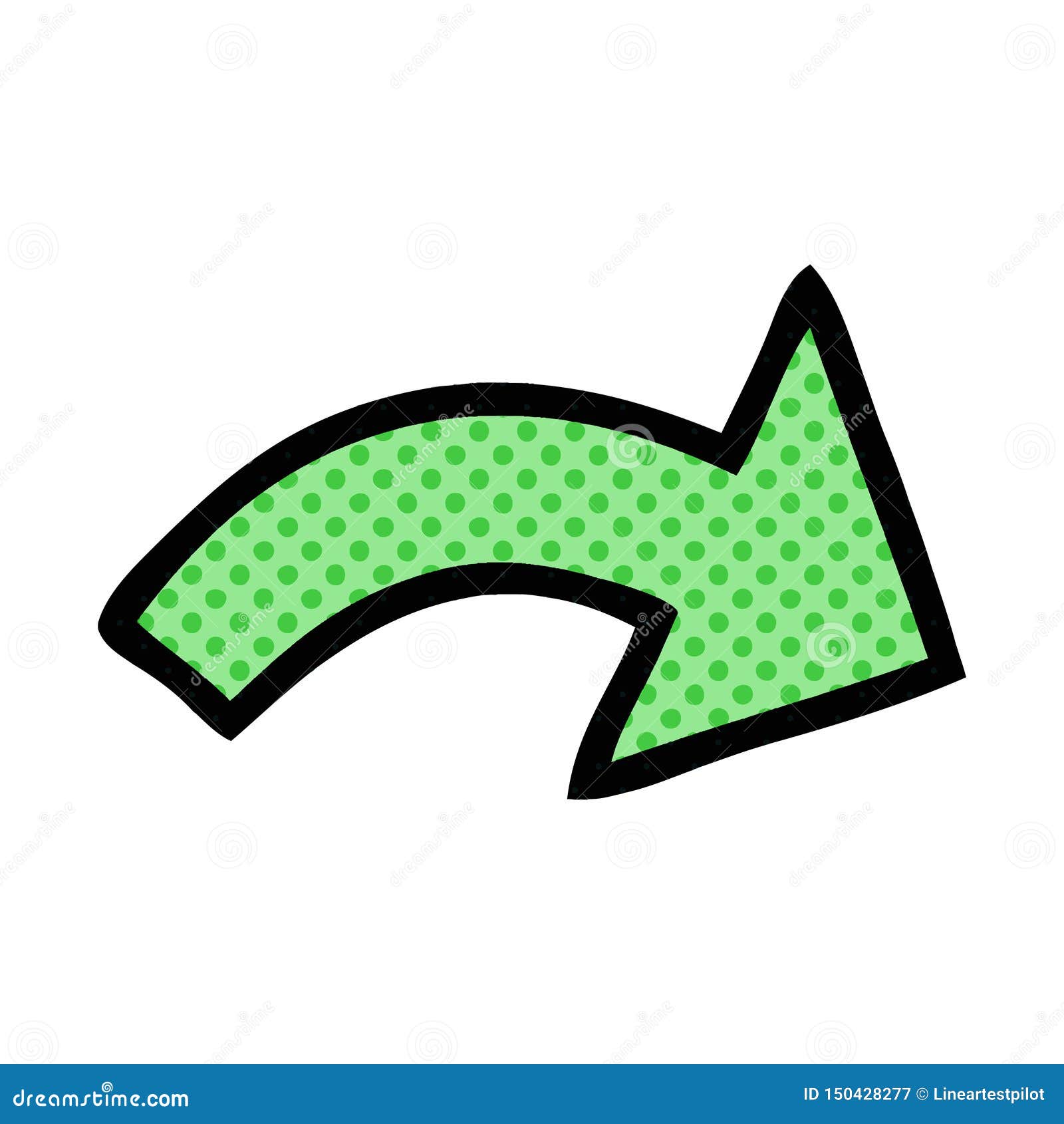 Comic Book Style Cartoon of a Pointing Arrow Stock Vector ...