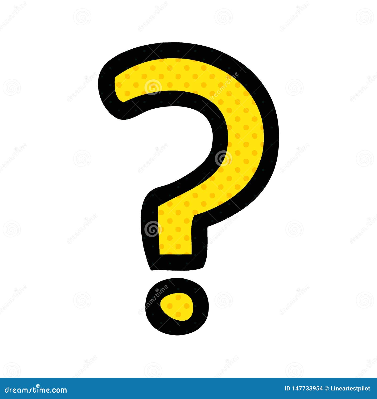 Comic Book Style Cartoon Question Mark Stock Vector - Illustration of ...
