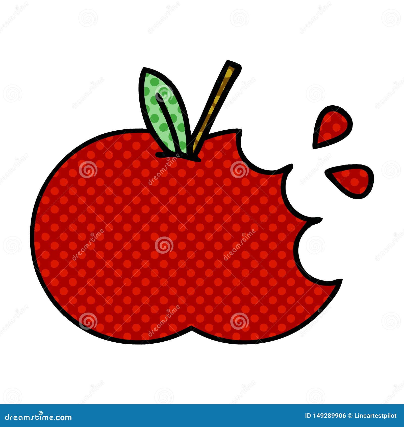 Comic Book Style Cartoon Red Apple Stock Vector - Illustration of book ...