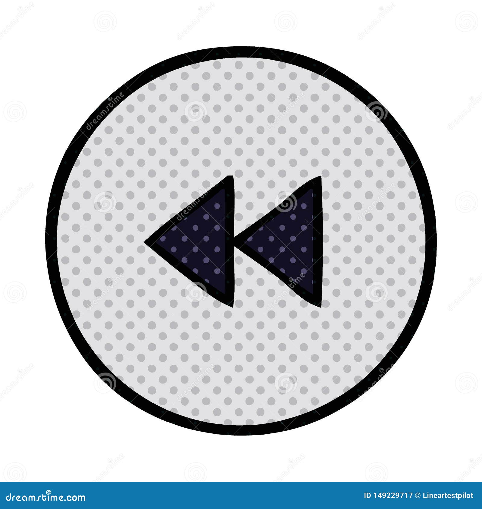 Comic Book Style Cartoon Rewind Button Stock Vector - Illustration of ...