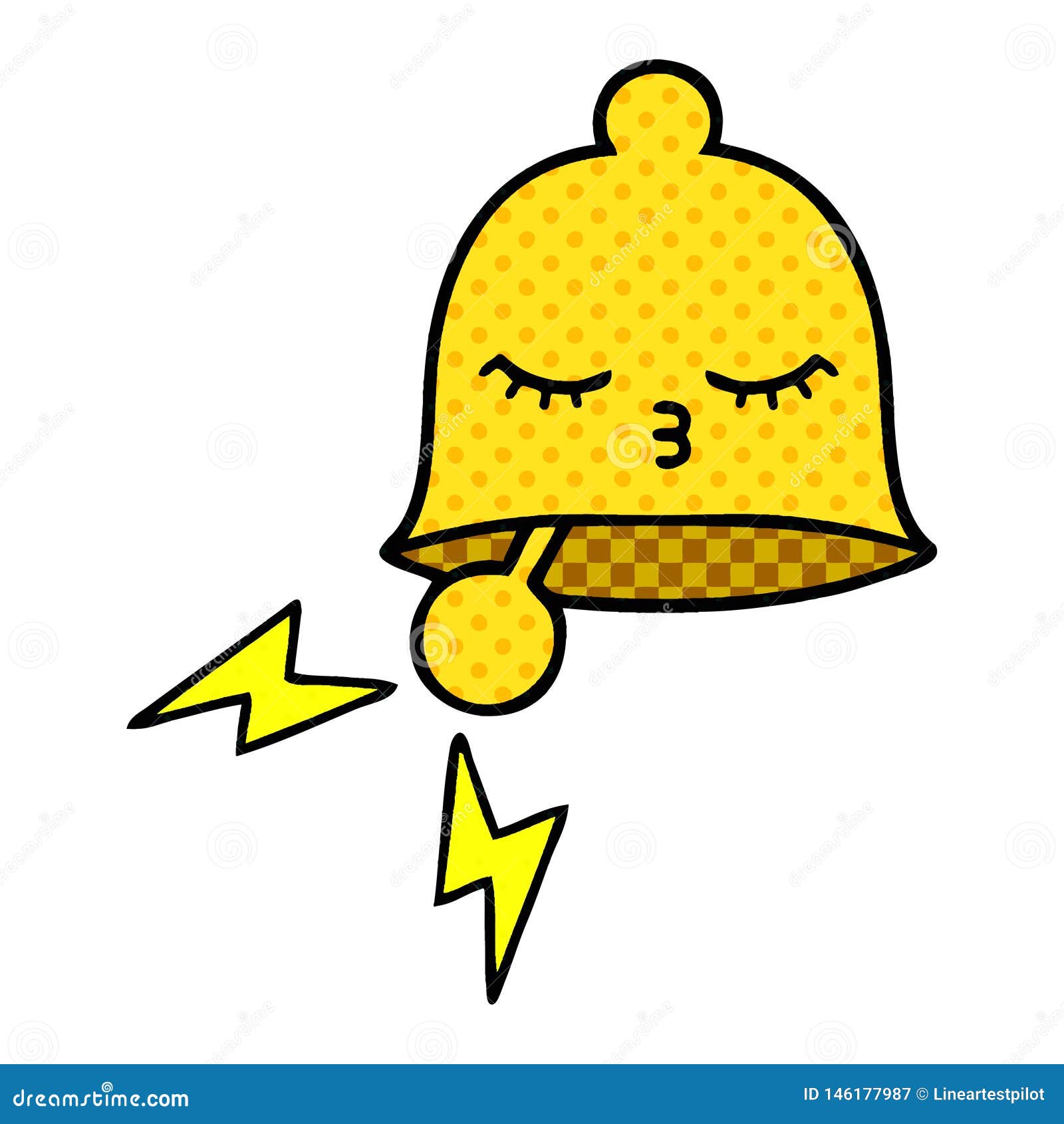 Comic Book Style Cartoon of a Ringing Bell Stock Vector - Illustration ...