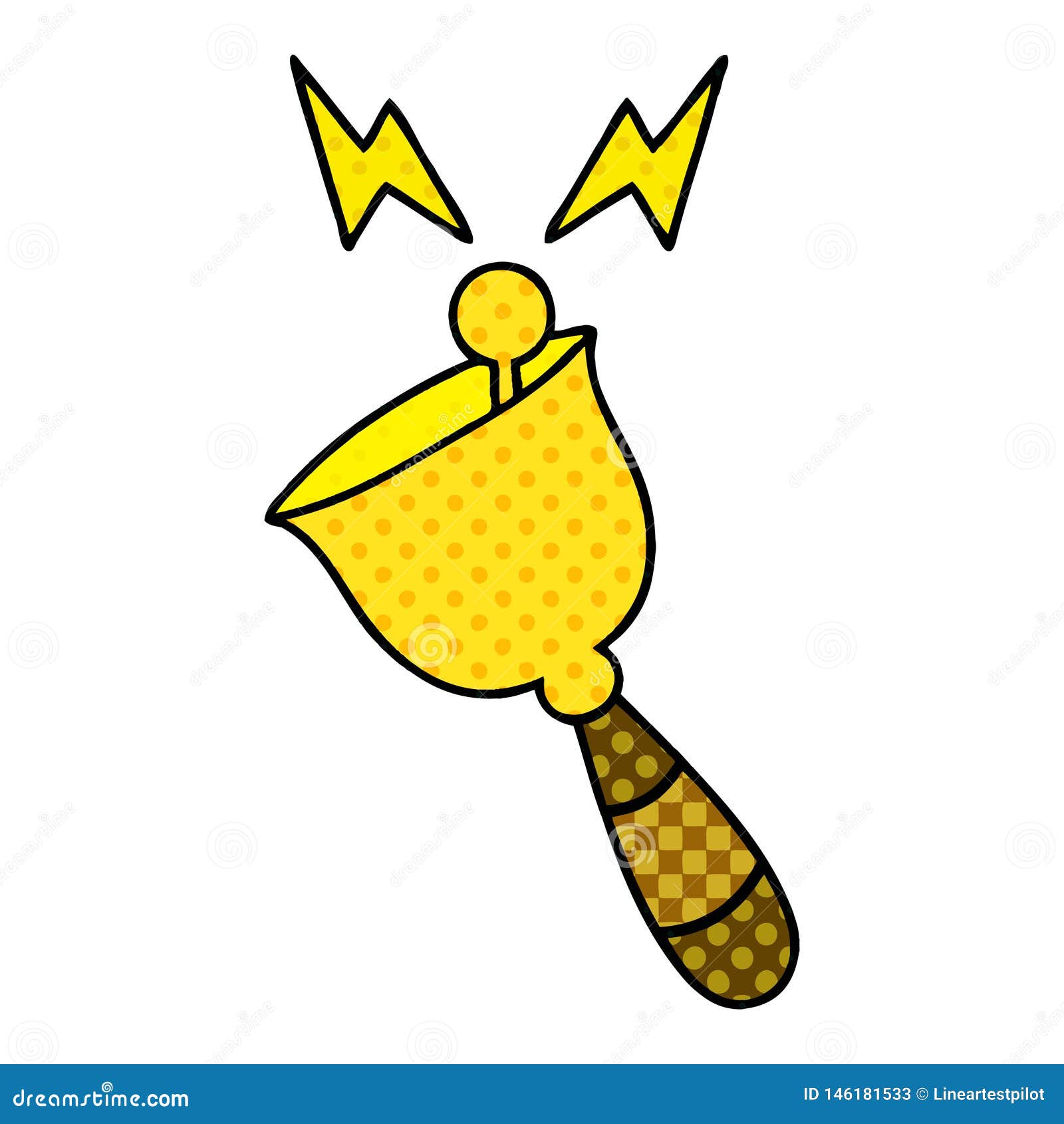 Comic Book Style Cartoon of a Ringing Hand Bell Stock Vector ...