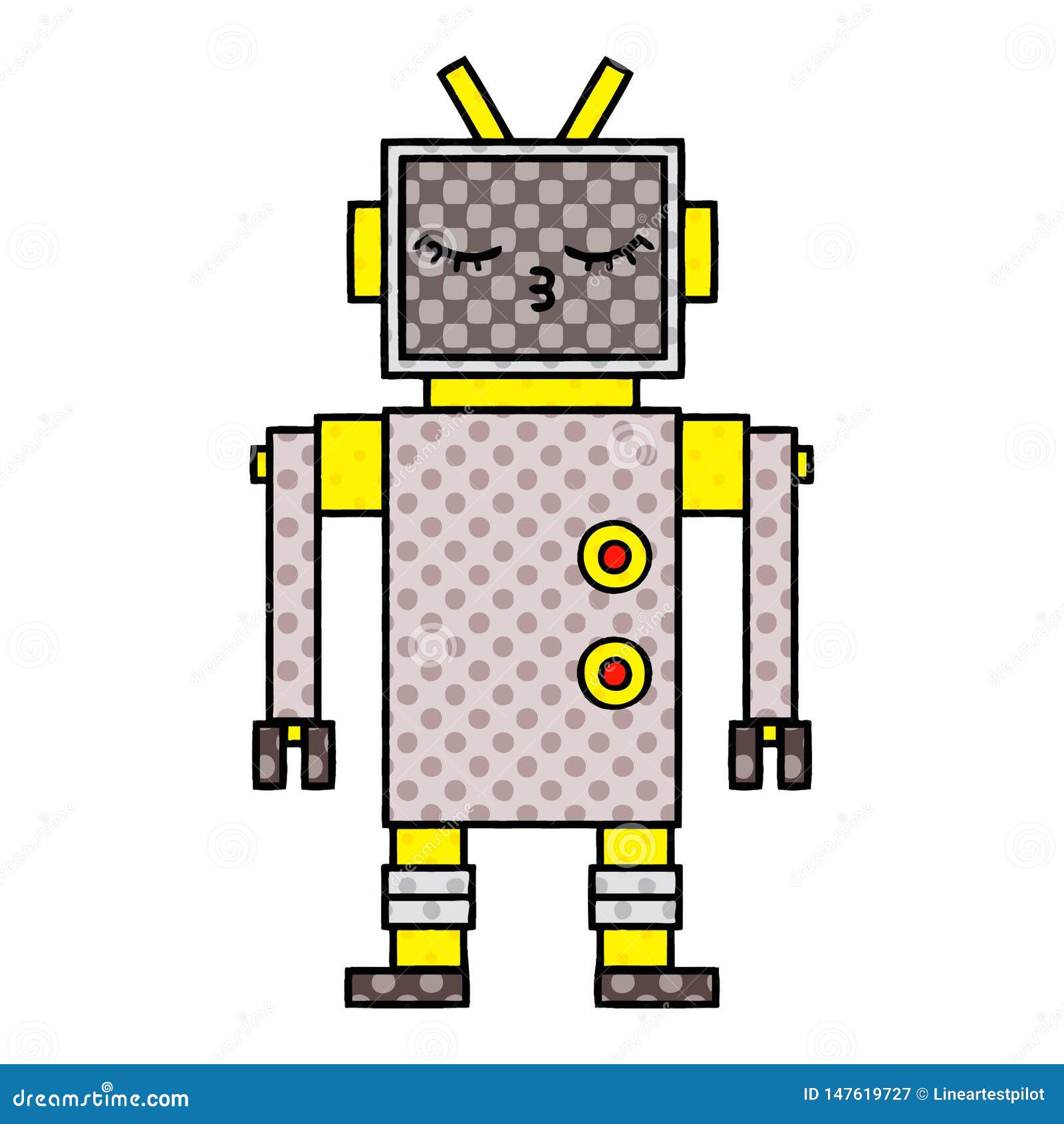 Comic Book Style Cartoon Robot Stock Vector - Illustration of science ...