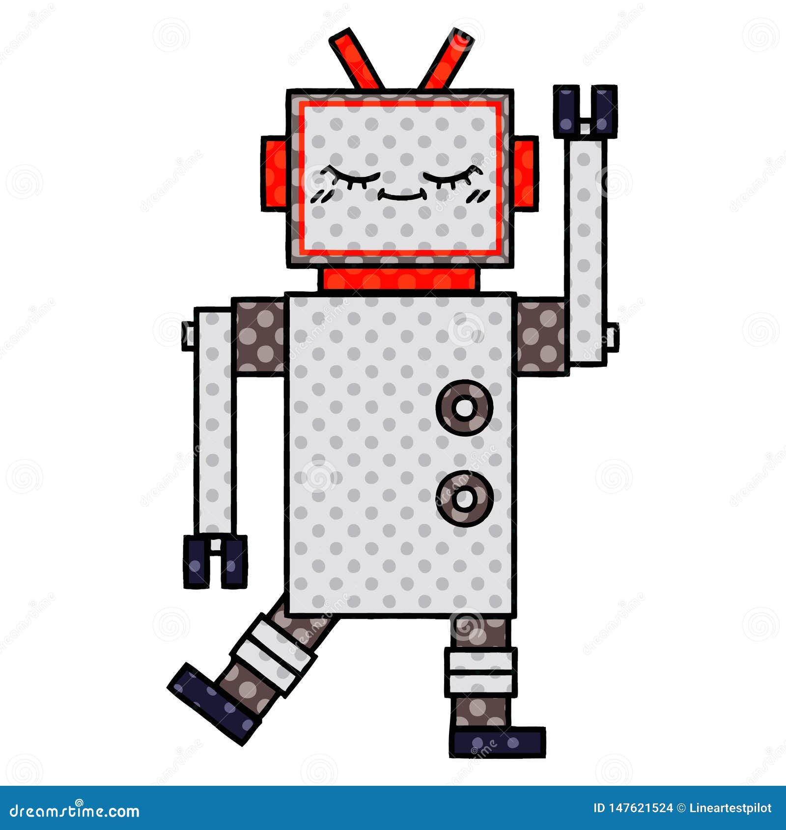 Comic Book Style Cartoon Robot Stock Vector - Illustration of tech ...