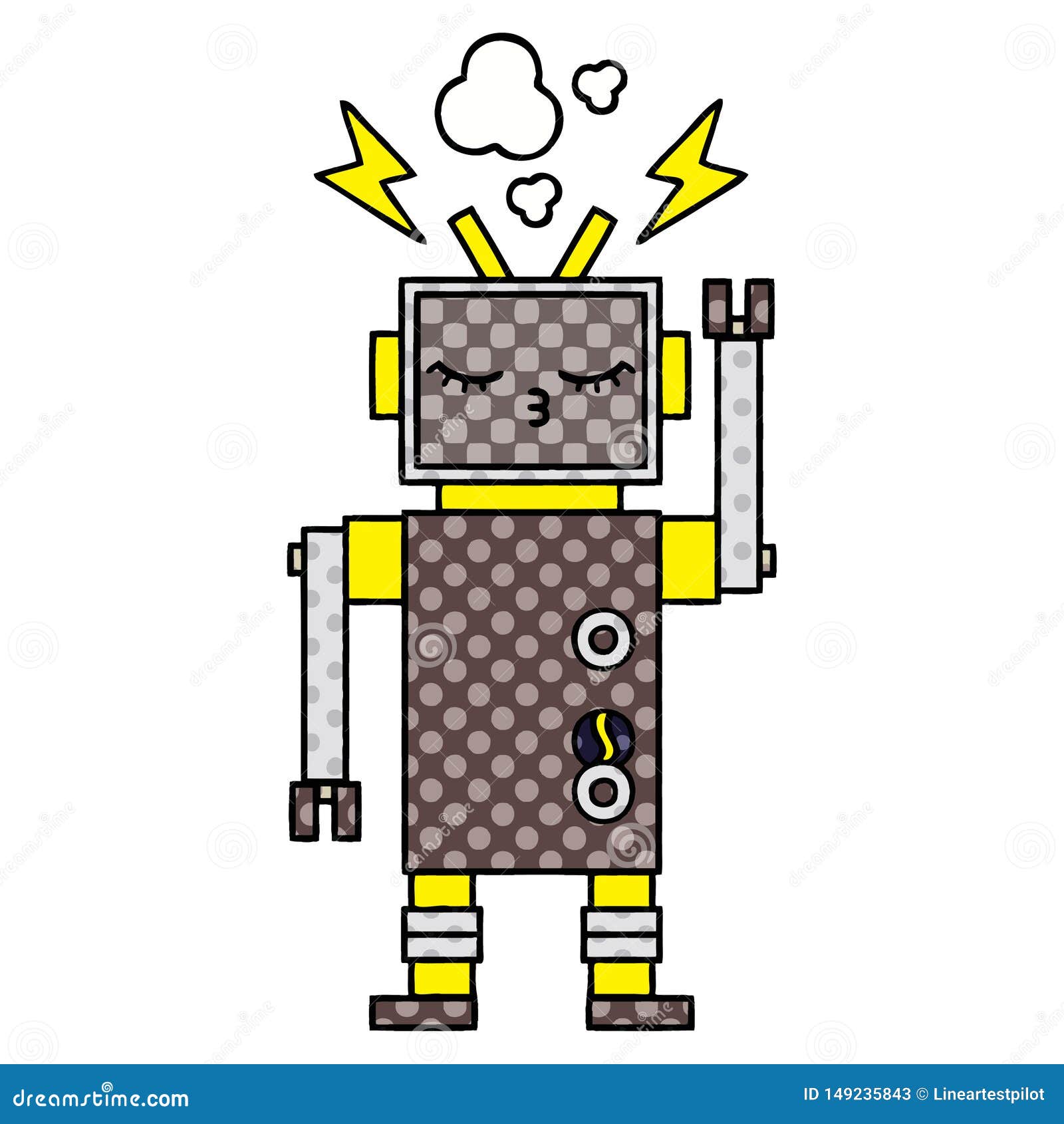 Comic Book Style Cartoon Robot Stock Vector - Illustration of style ...