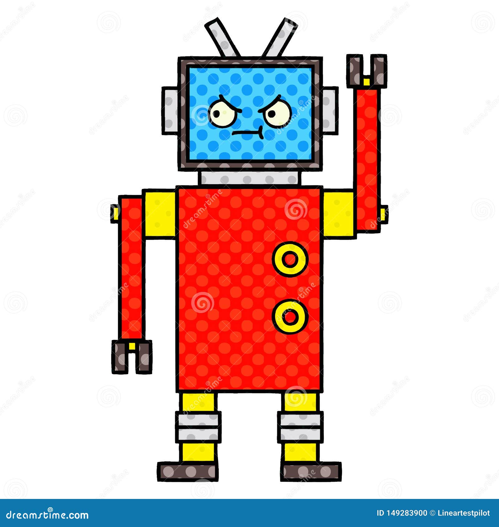 Comic Book Style Cartoon Robot Stock Vector - Illustration of clipart ...