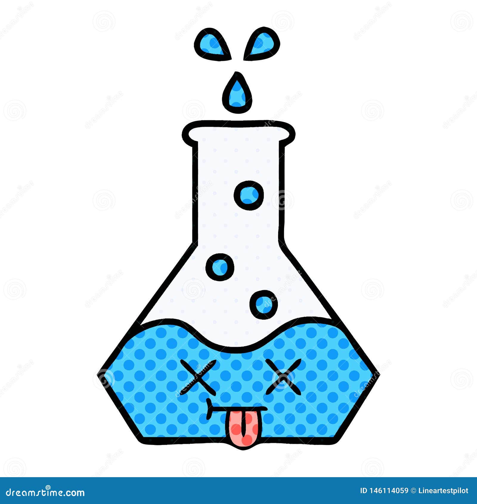 Comic Book Style Cartoon of a Science Beaker Stock Vector ...