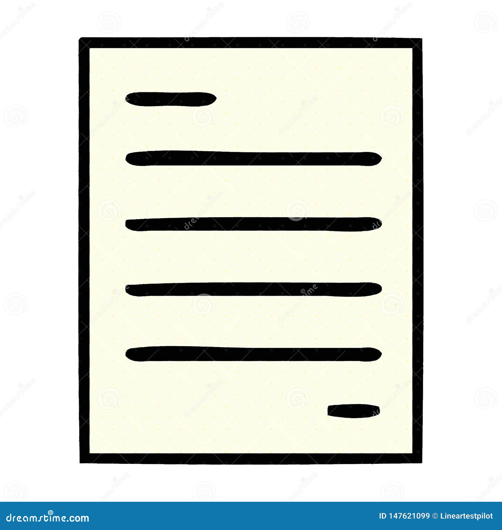 Comic Book Style Cartoon Sheet of Paper Stock Vector - Illustration of ...