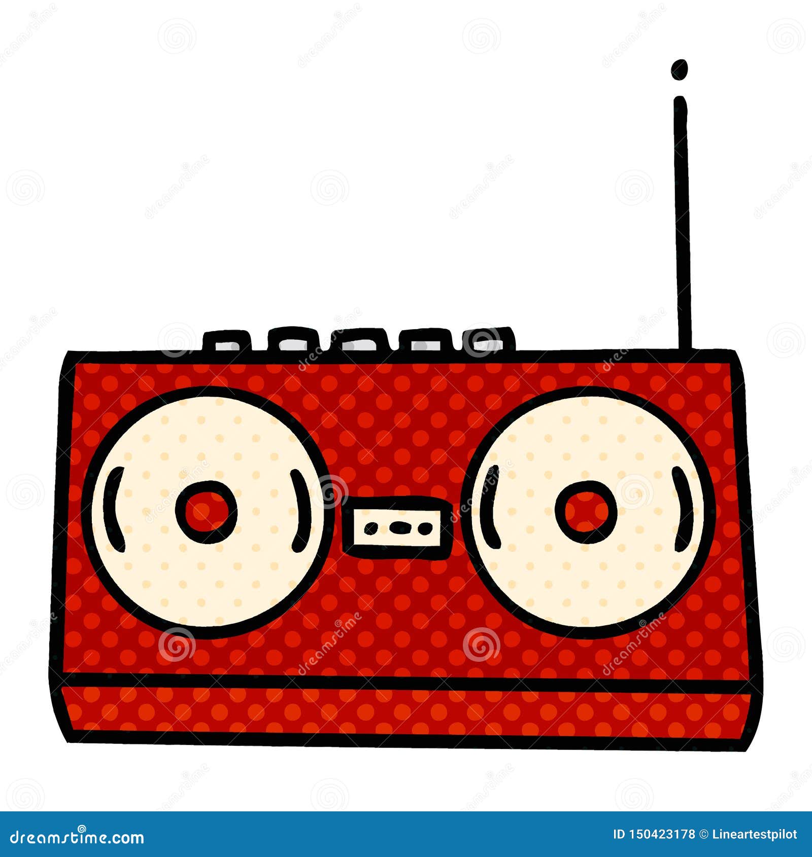Comic Book Style Cartoon of a Stereo Stock Vector - Illustration of ...