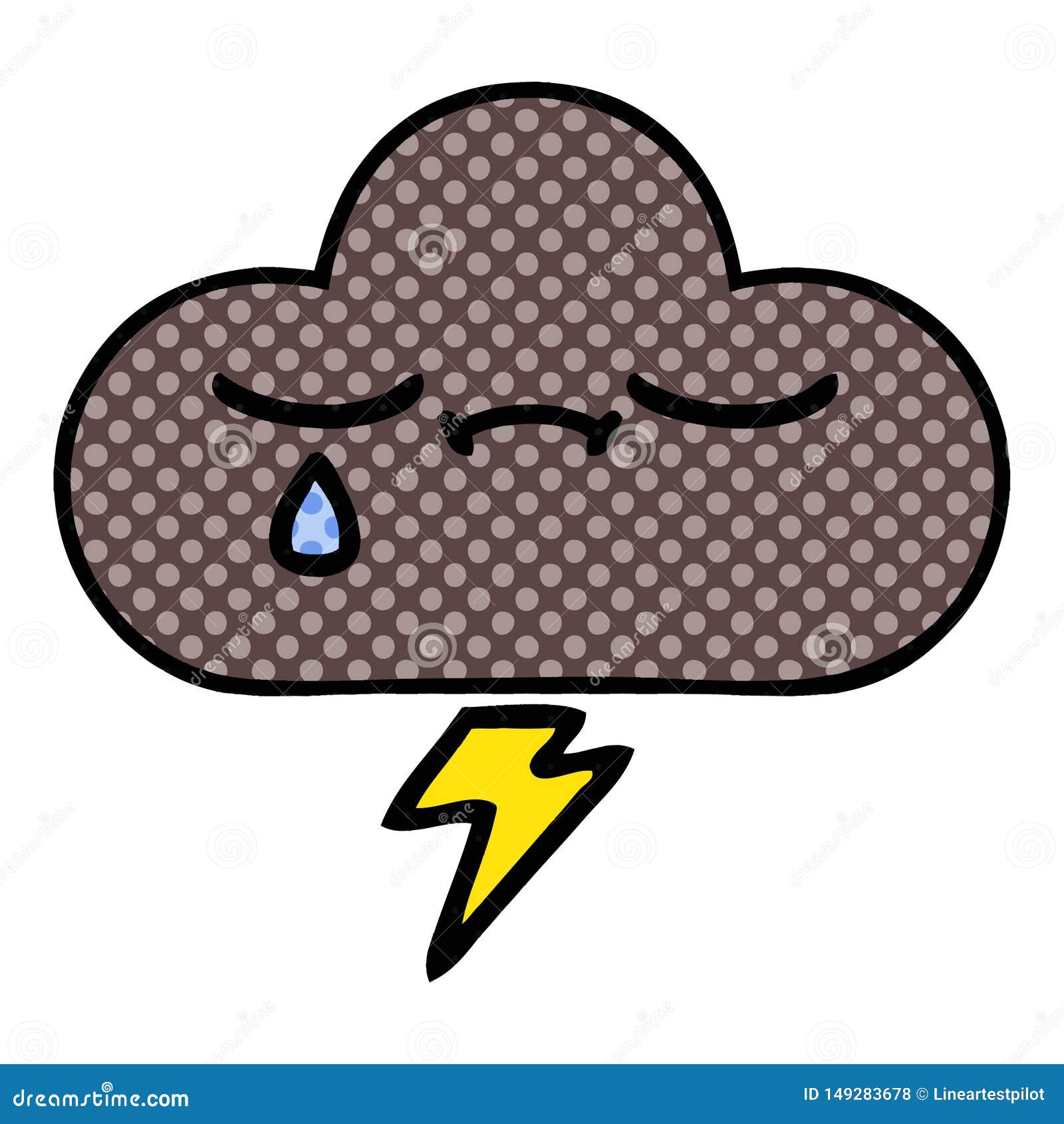 Comic Book Style Cartoon Storm Cloud Stock Vector - Illustration of ...