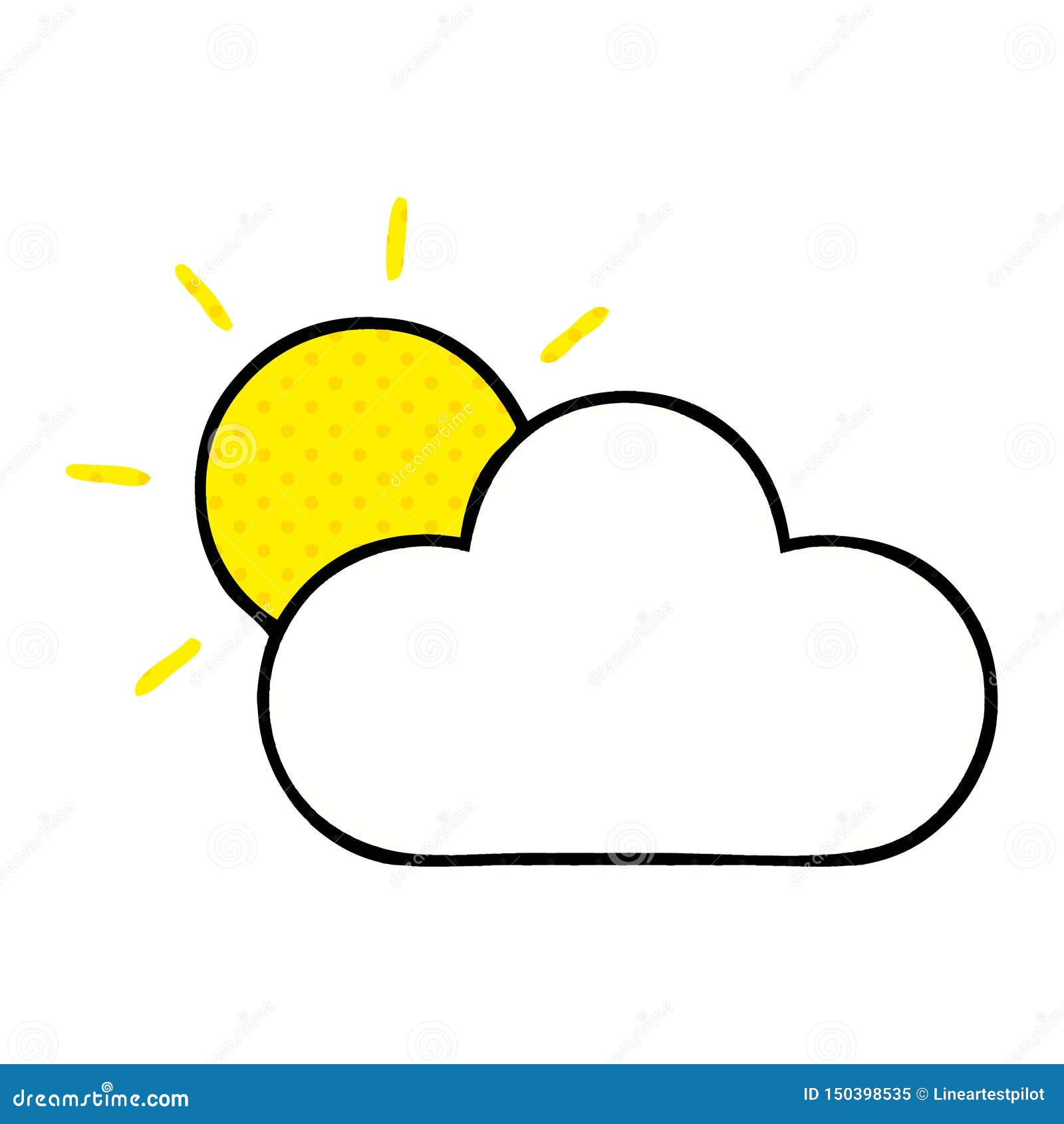 Comic Book Style Cartoon of a Sunshine and Cloud Stock Vector ...