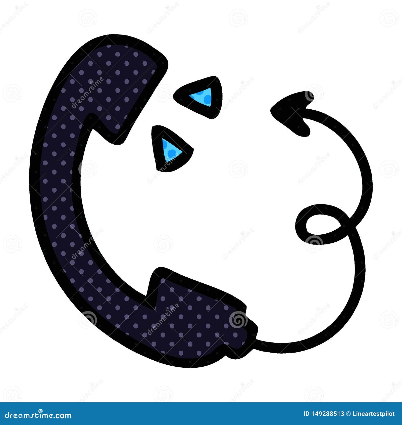 Comic Book Style Cartoon Telephone Handset Stock Vector - Illustration ...