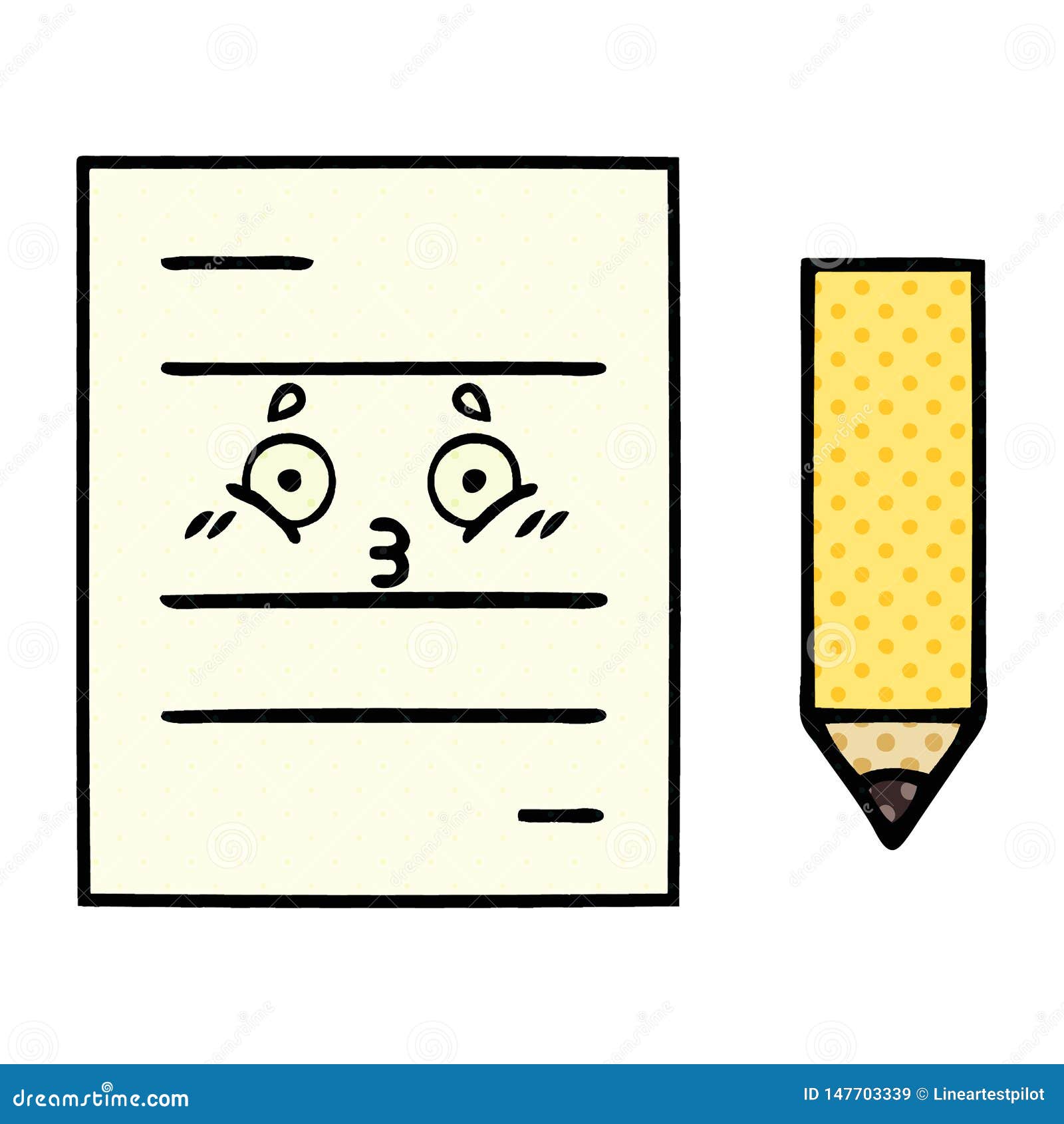 Comic Book Style Cartoon Test Paper Stock Vector - Illustration of book ...