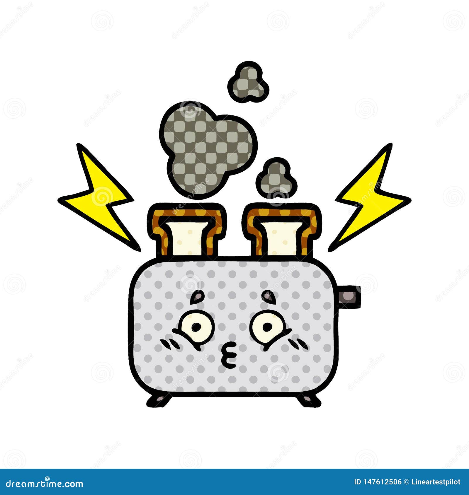 Comic Book Style Cartoon of a Toaster Stock Vector - Illustration of ...