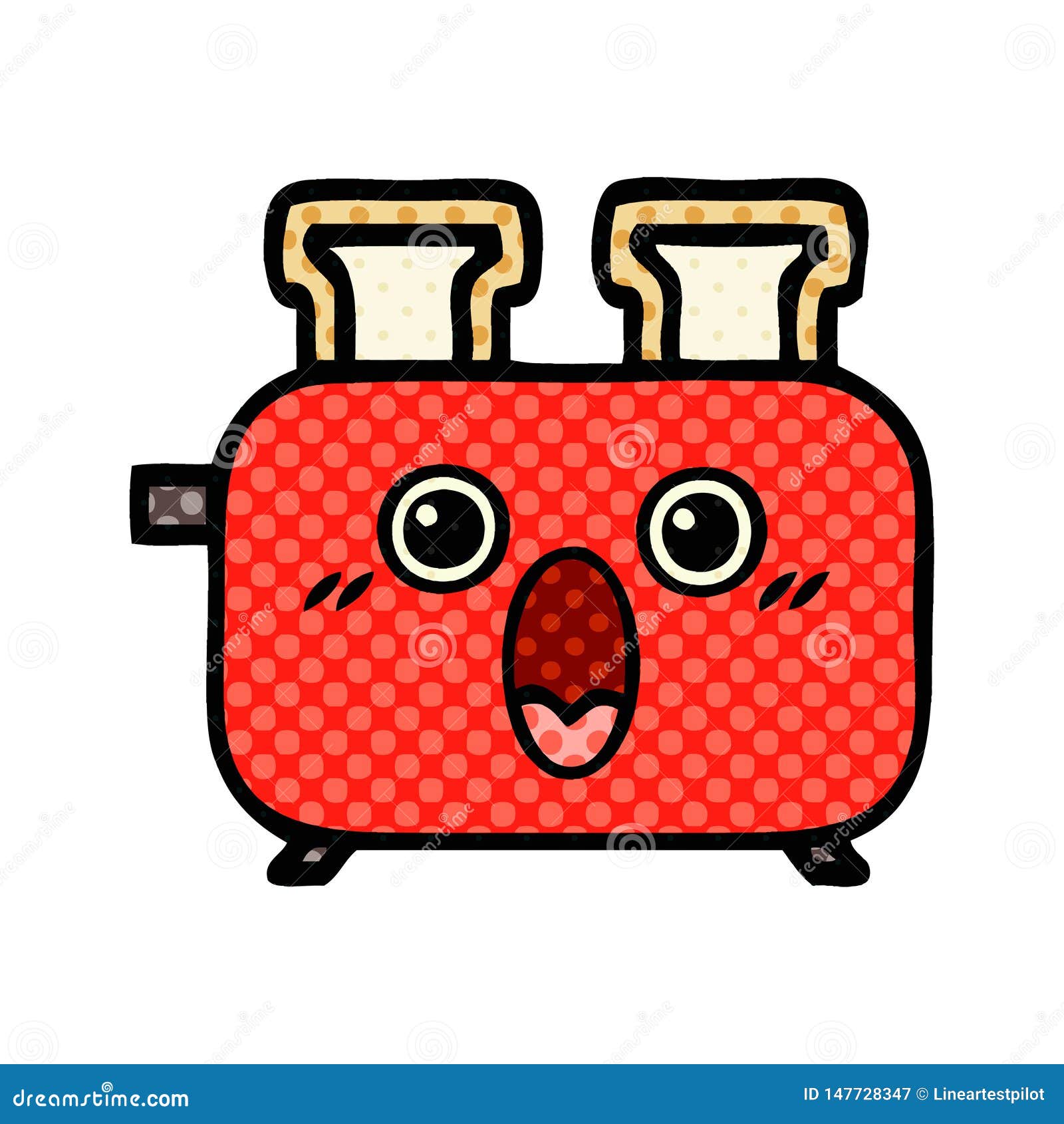 Comic Book Style Cartoon of a Toaster Stock Vector - Illustration of ...