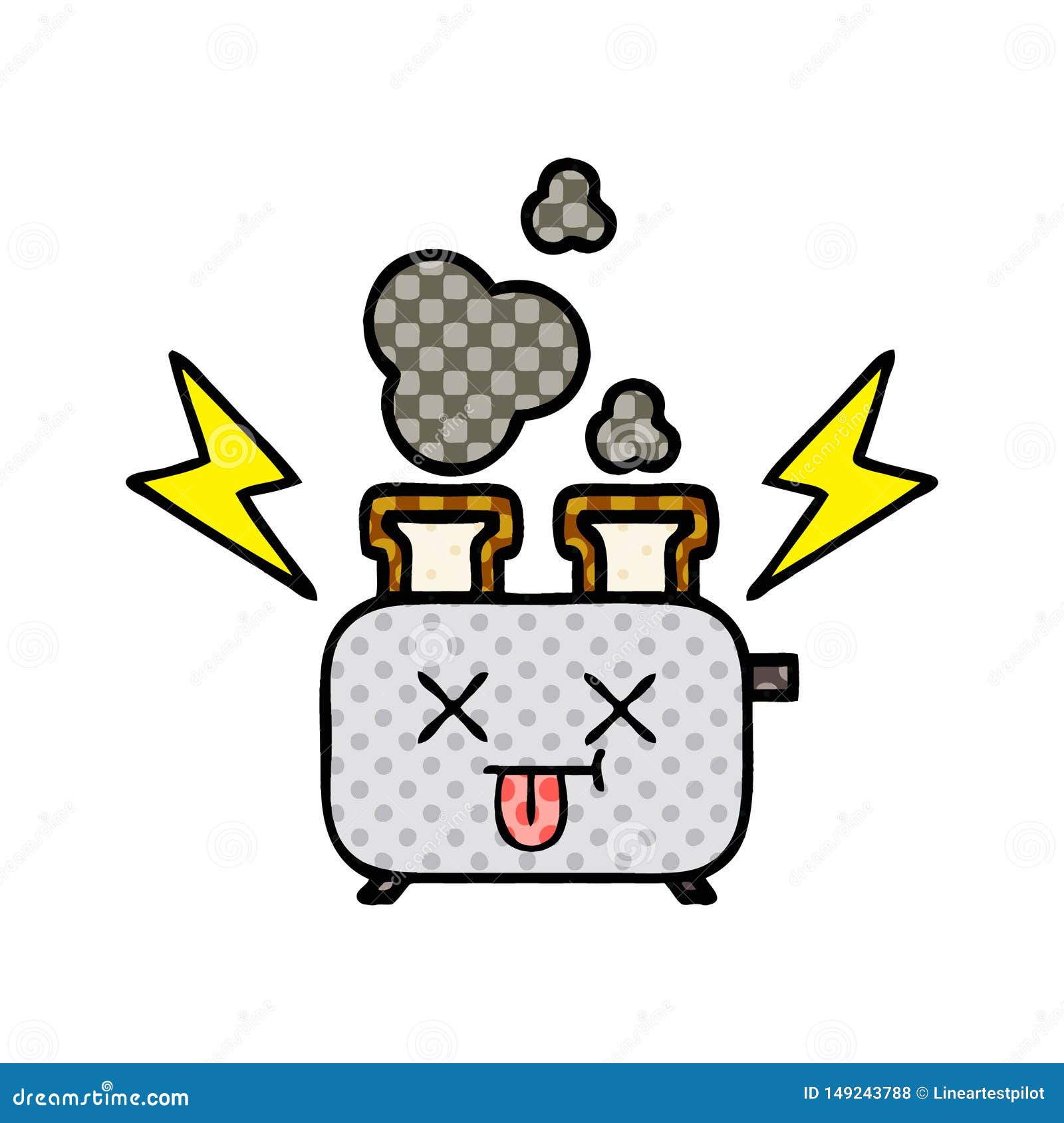 Comic Book Style Cartoon of a Toaster Stock Vector - Illustration of ...