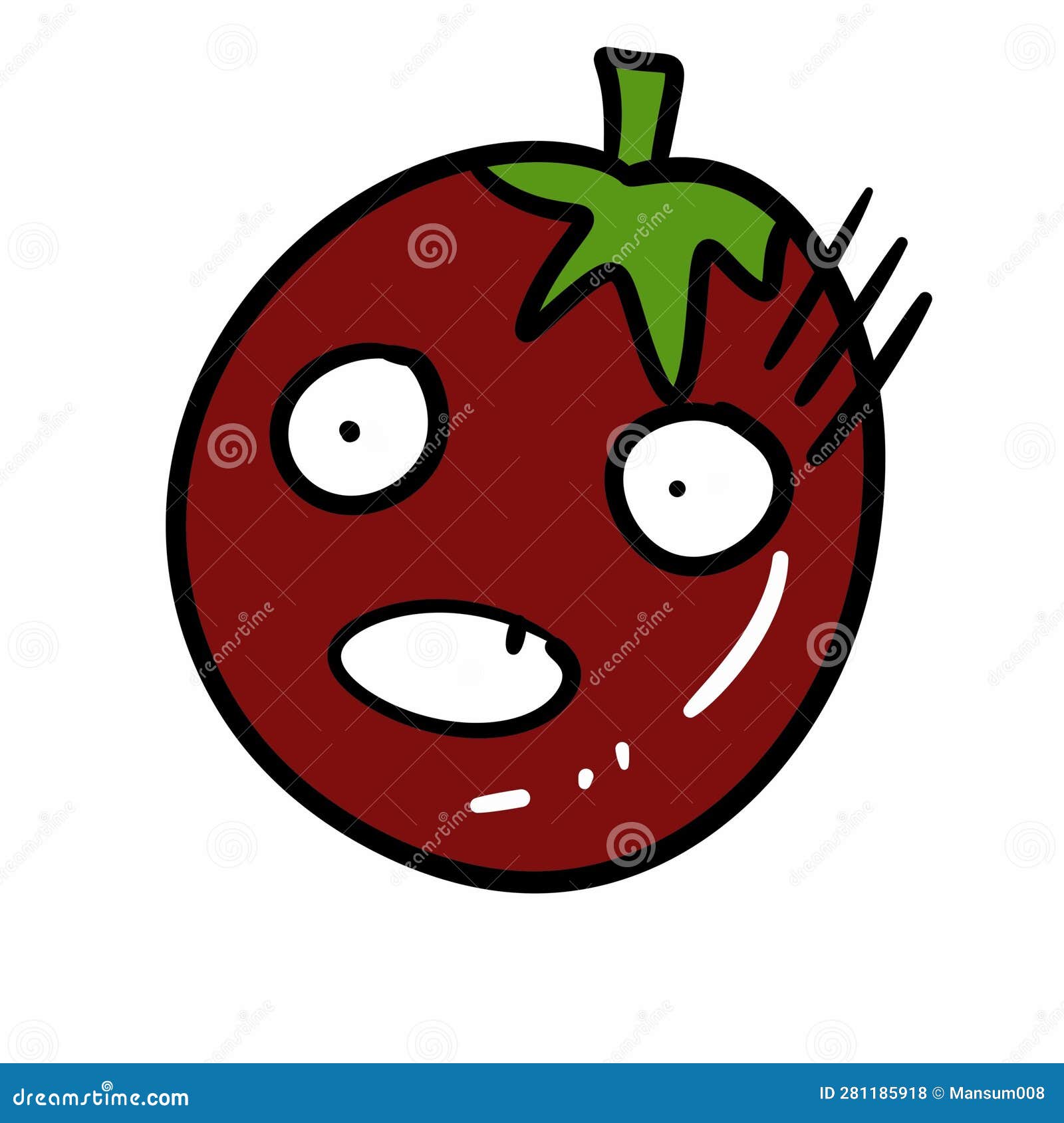 Comic Book Style Cartoon Tomato on White Background Stock Illustration ...