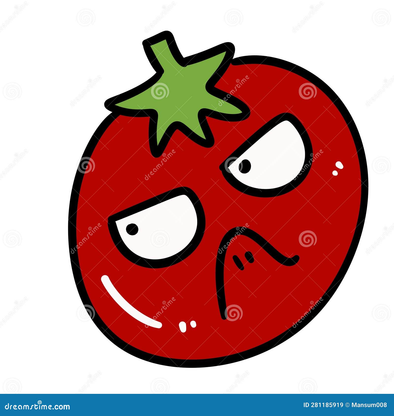 Comic Book Style Cartoon Tomato on White Background Stock Illustration ...