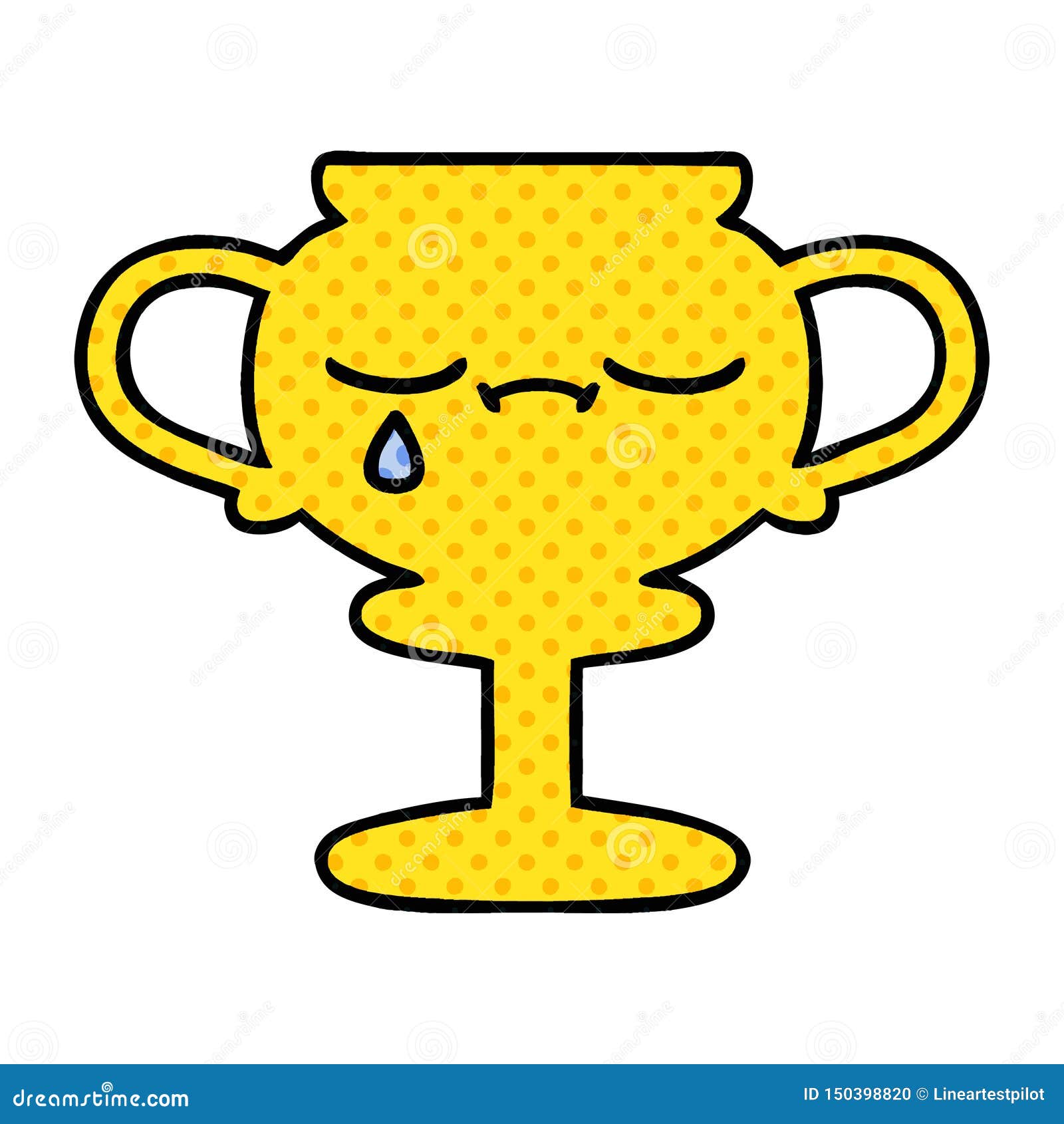 Comic Book Style Cartoon of a Trophy Stock Vector - Illustration of ...