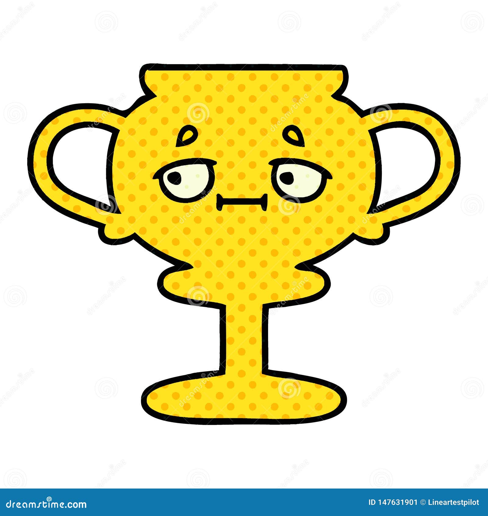 Comic Book Style Cartoon Trophy Stock Vector - Illustration of trophy ...