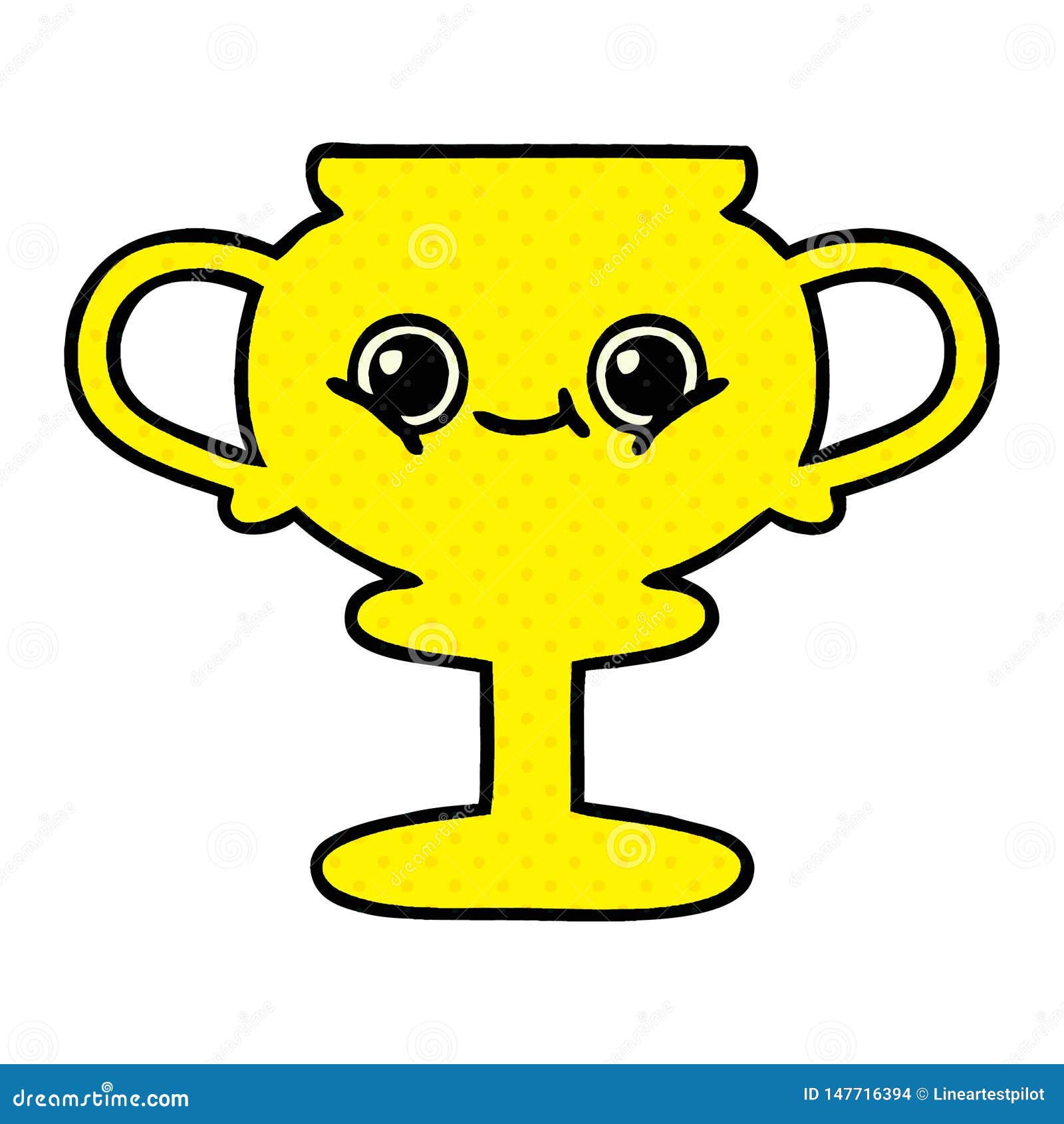 Comic Book Style Cartoon Trophy Stock Vector - Illustration of book ...
