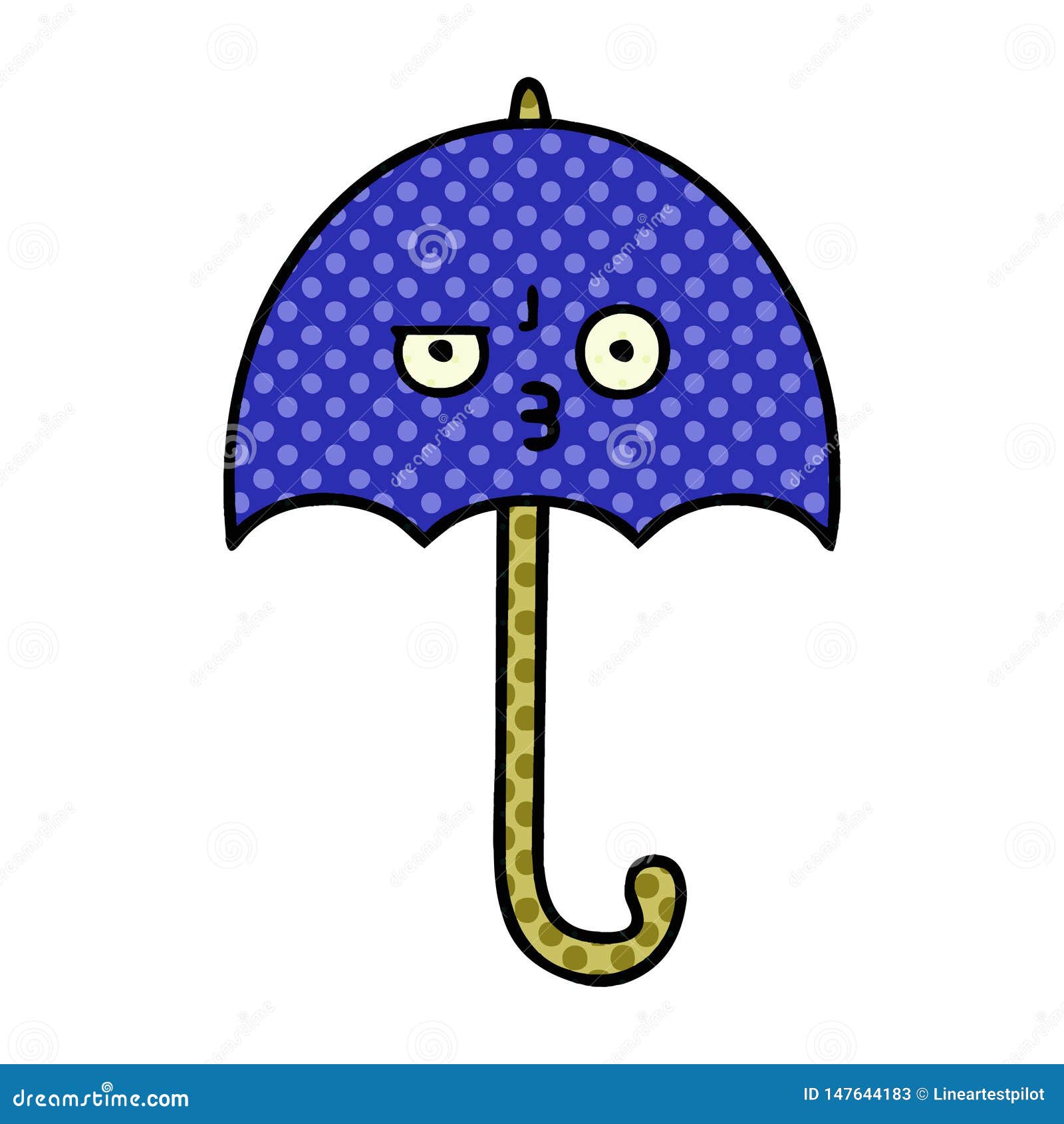 Comic Book Style Cartoon Umbrella Stock Vector - Illustration of ...