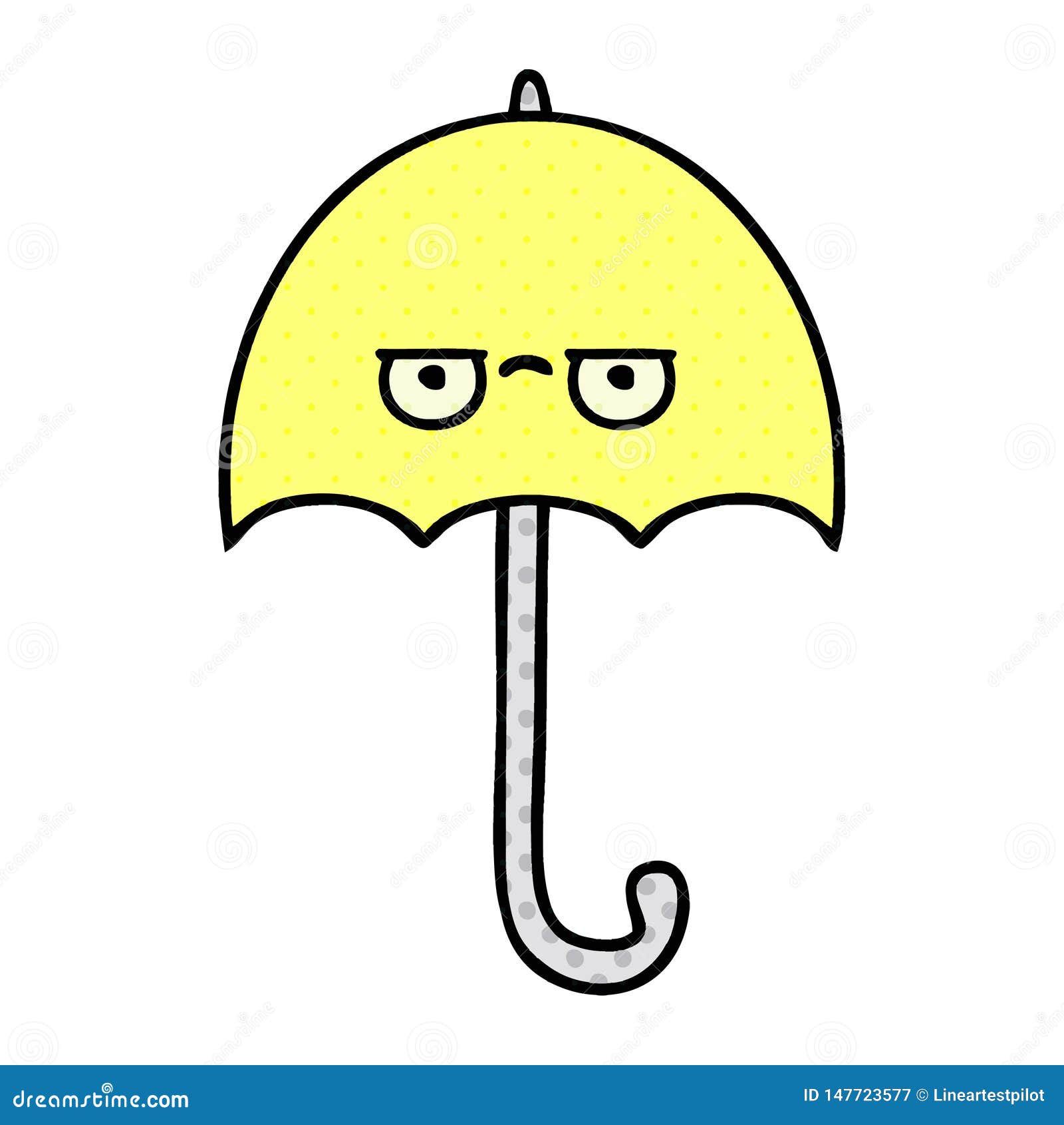 Comic Book Style Cartoon Umbrella Stock Vector - Illustration of hand ...