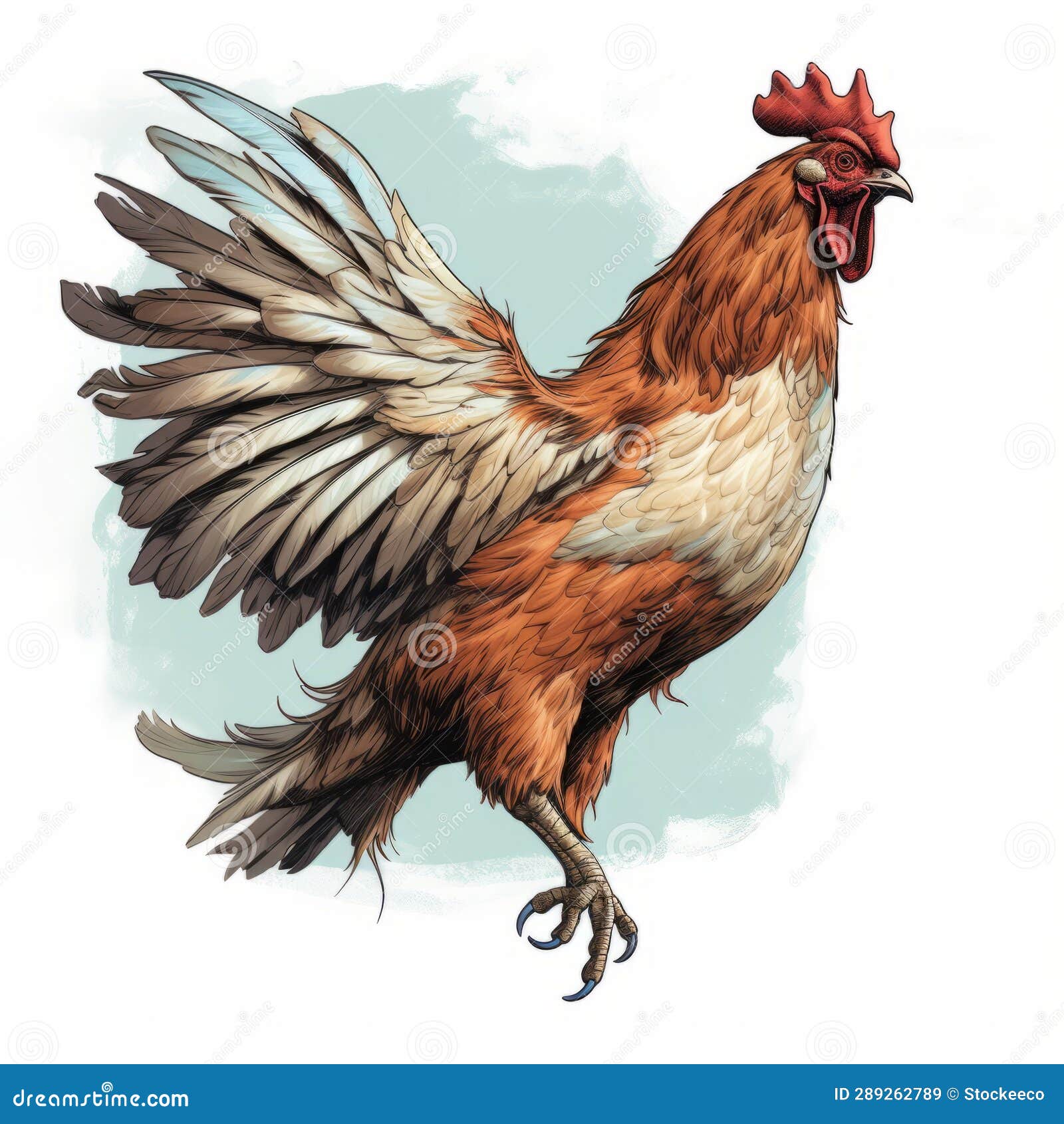 Comic Book Style Chicken in Flight Image by Travis Charest Stock Image ...
