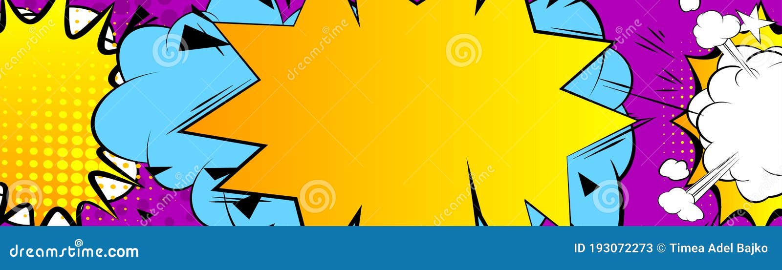 Comic Book Style Colored Banner. Stock Vector - Illustration of cool ...