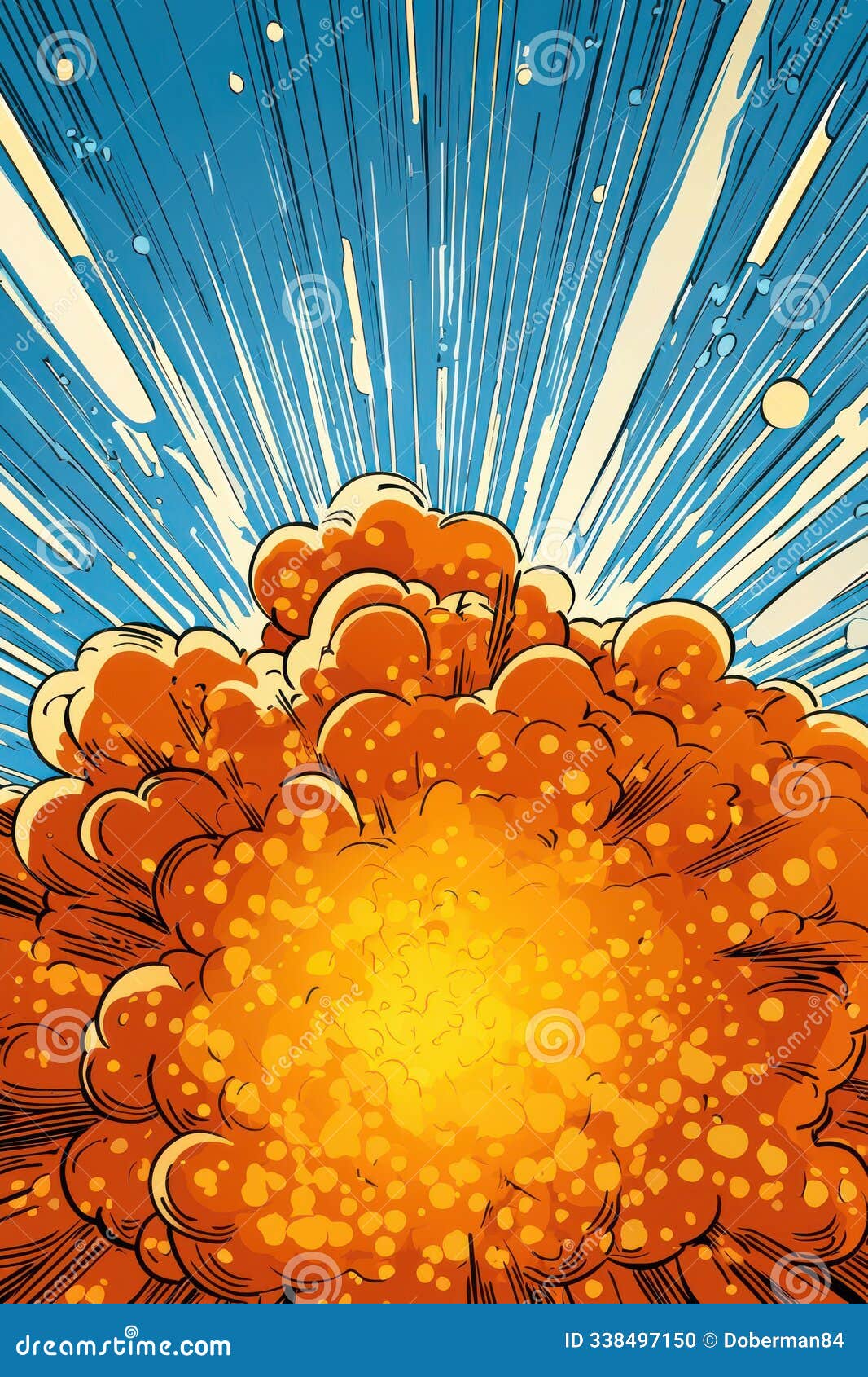 Comic Book-style Explosion Background with Burst of Energy and Dramatic ...