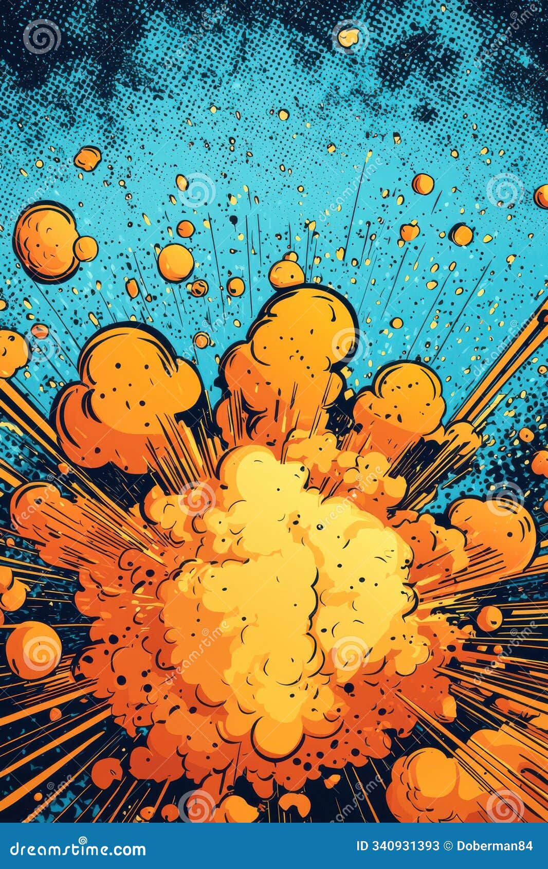 Comic Book-style Explosion Background with Burst of Energy and Dramatic ...
