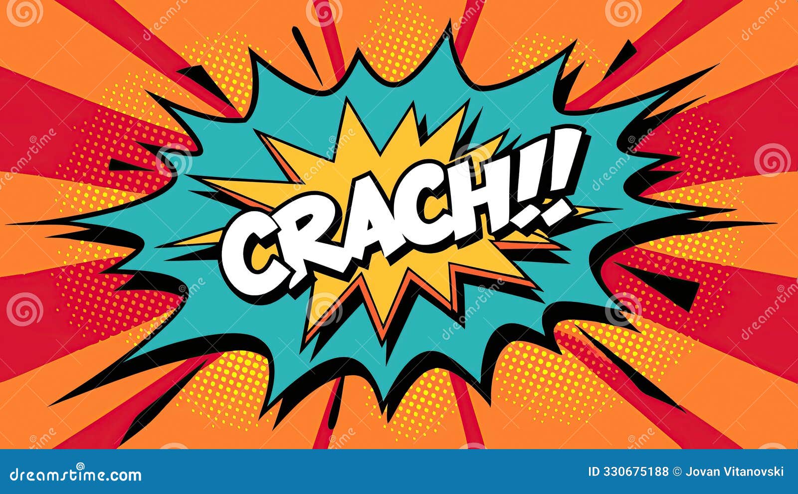Comic Book Style Explosion Background with Crash Text Stock ...