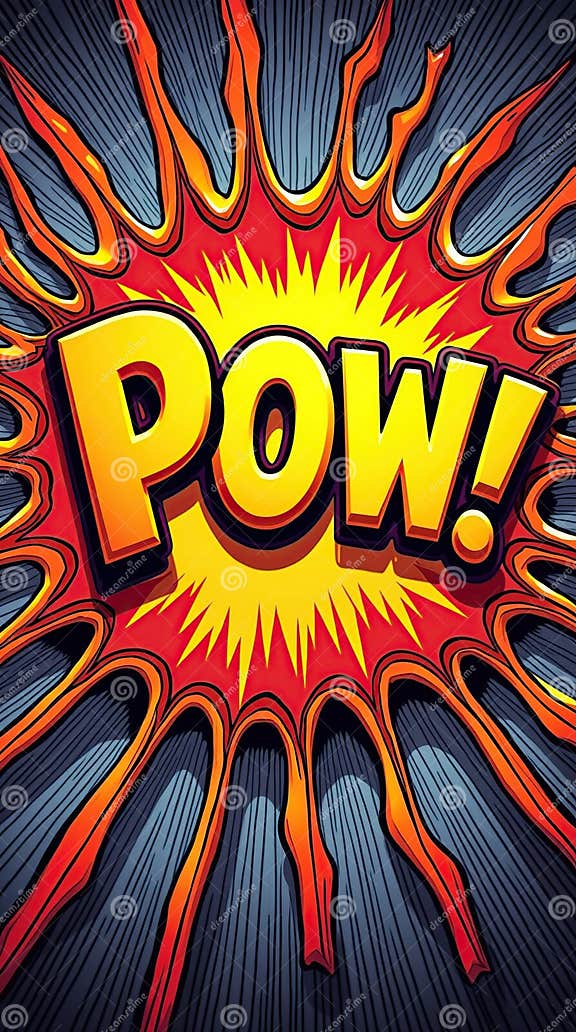 Comic Book Style Explosion with Bold POW Text Effect Stock Illustration ...