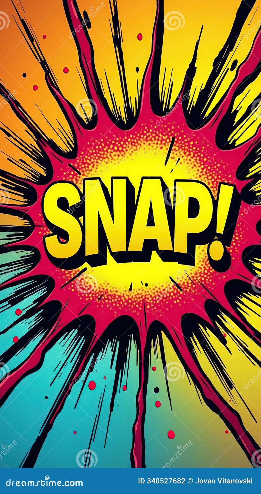 Comic Book Style Explosion with Bright Colorful Design Stock ...