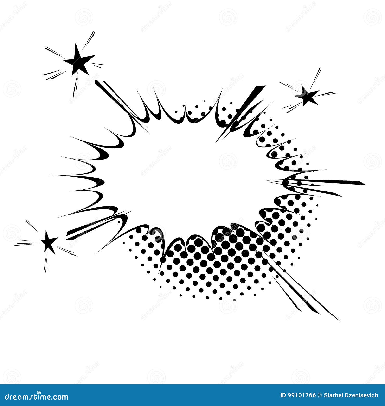 Comic Book Style Explosion Expression Cloud Retro Design. Burst Stock ...