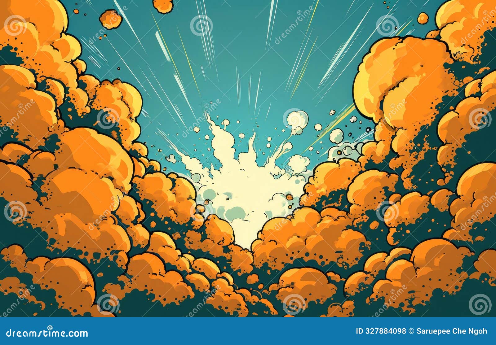 Comic Book Style Explosion stock illustration. Illustration of summer ...