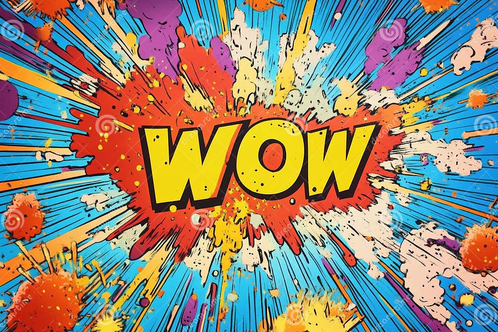 Comic Book Style Explosion with Wow Stock Image - Image of chat, text ...