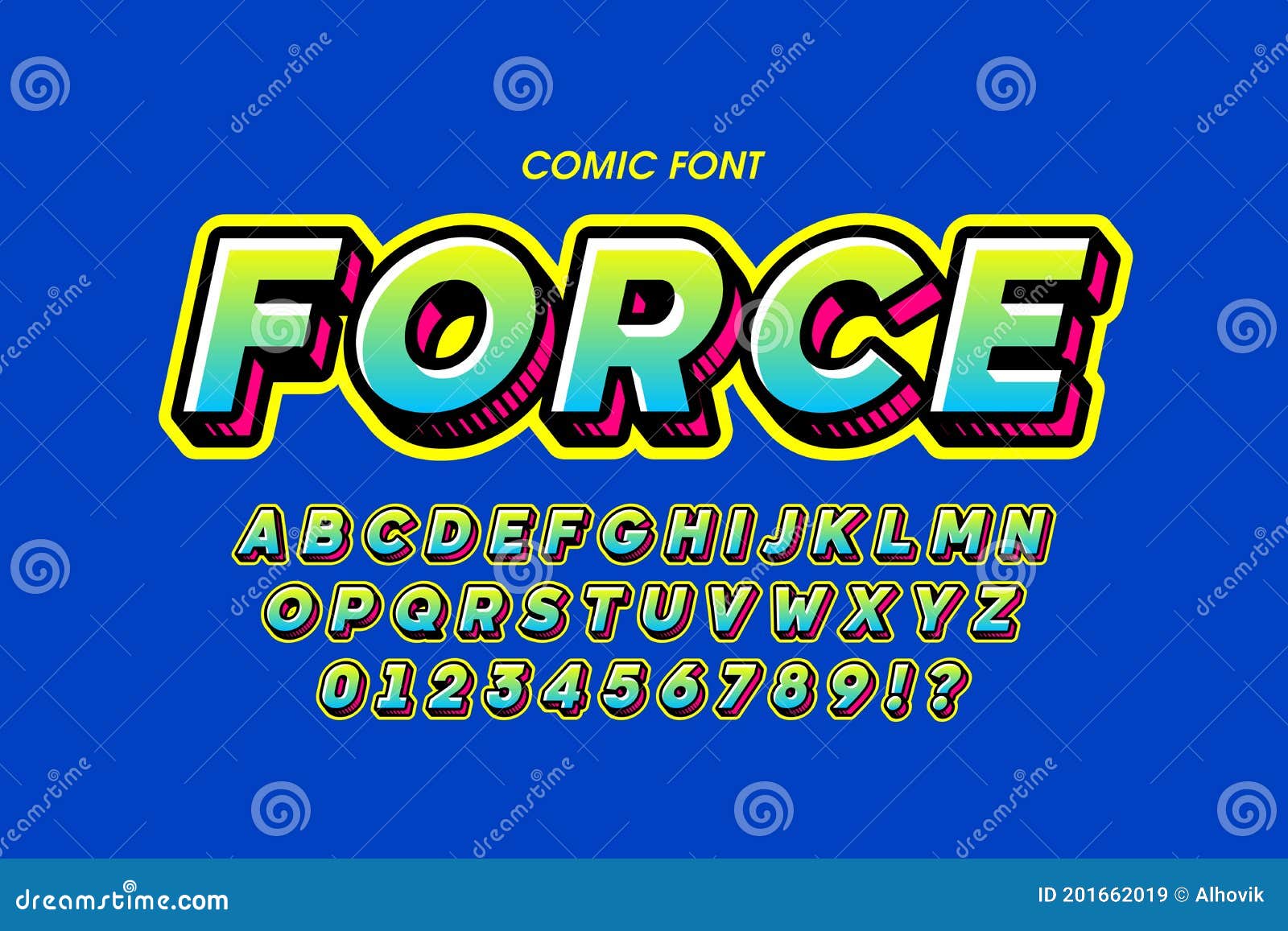 Comic book style font stock vector. Illustration of hero - 201662019