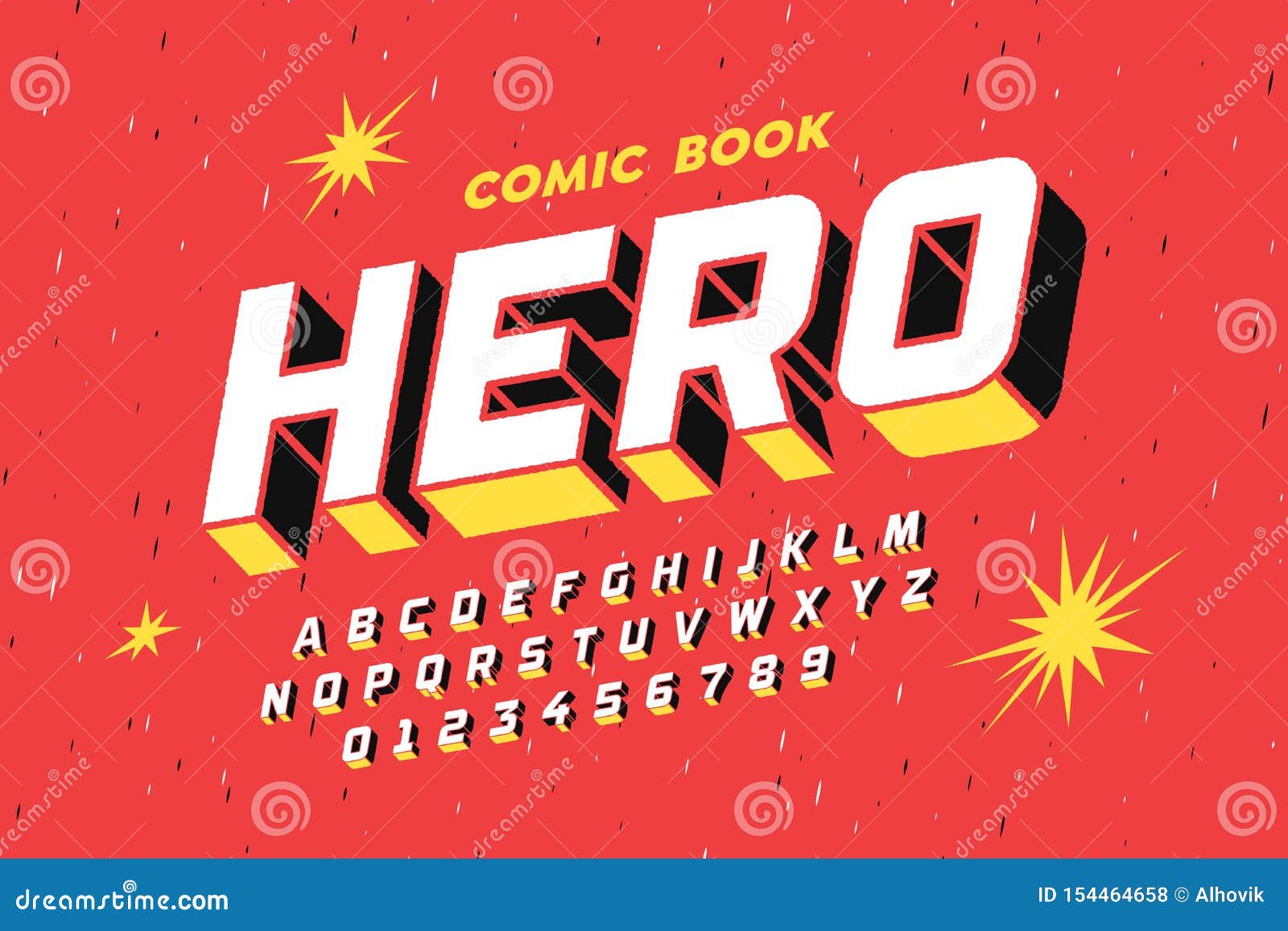 Comic book style font stock vector. Illustration of design - 154464658