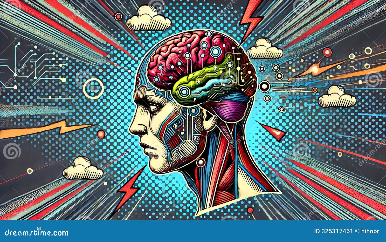 Comic Book-Style Fusion of Brain and Computer - Artificial General ...