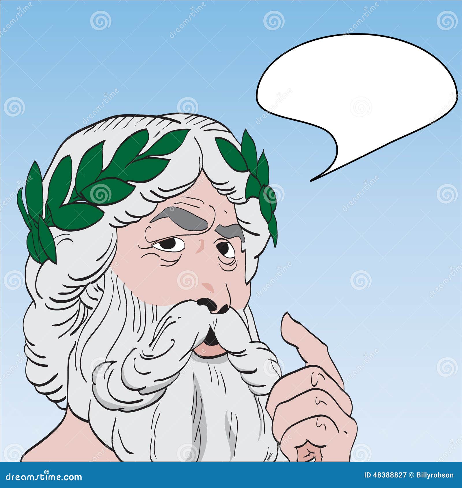 Comic Book Style God / Wise Man Stock Vector - Illustration of thinking ...