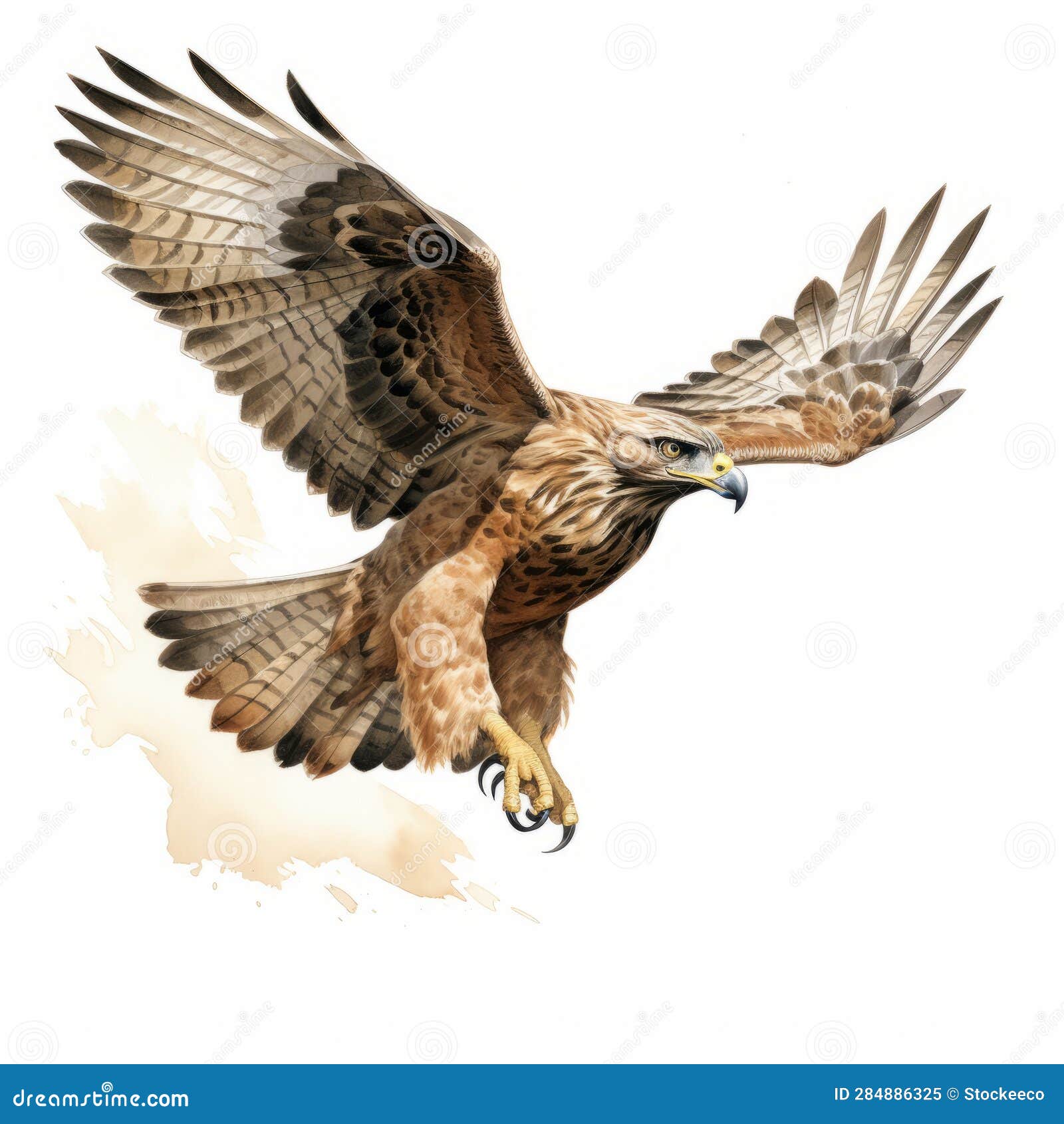 Comic Book Style Hawk in Flight Image by Travis Charest Stock ...