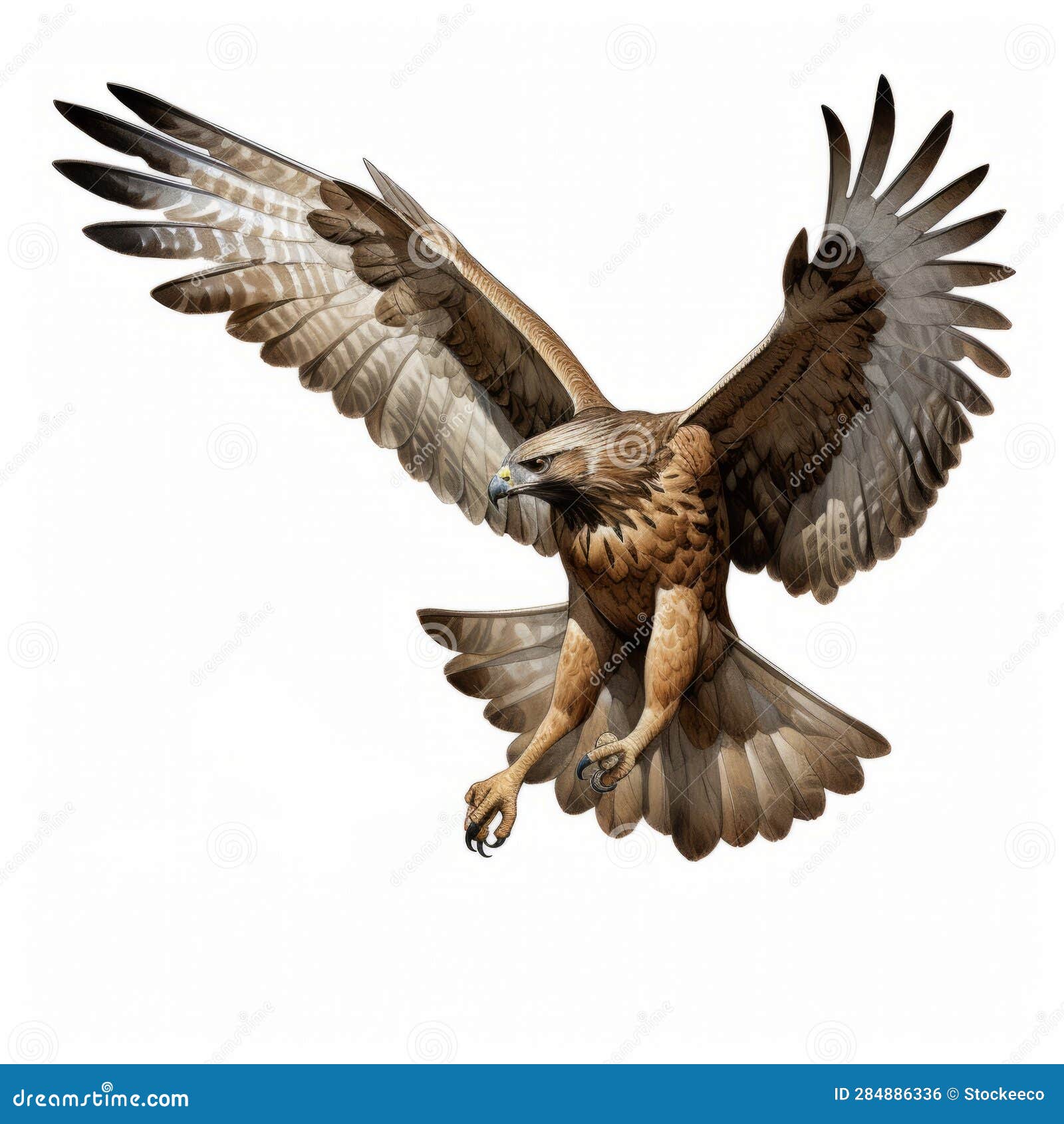 Comic Book Style Hawk in Flight Image by Travis Charest Stock ...
