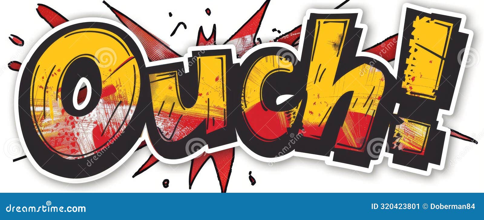 Comic Book Style Word Ouch! with Dynamic Red and Yellow Background ...