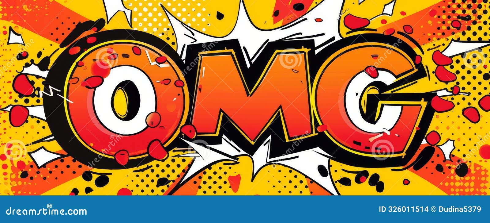 Comic Book Style OMG Text with Vibrant Colors and Explosive Background ...