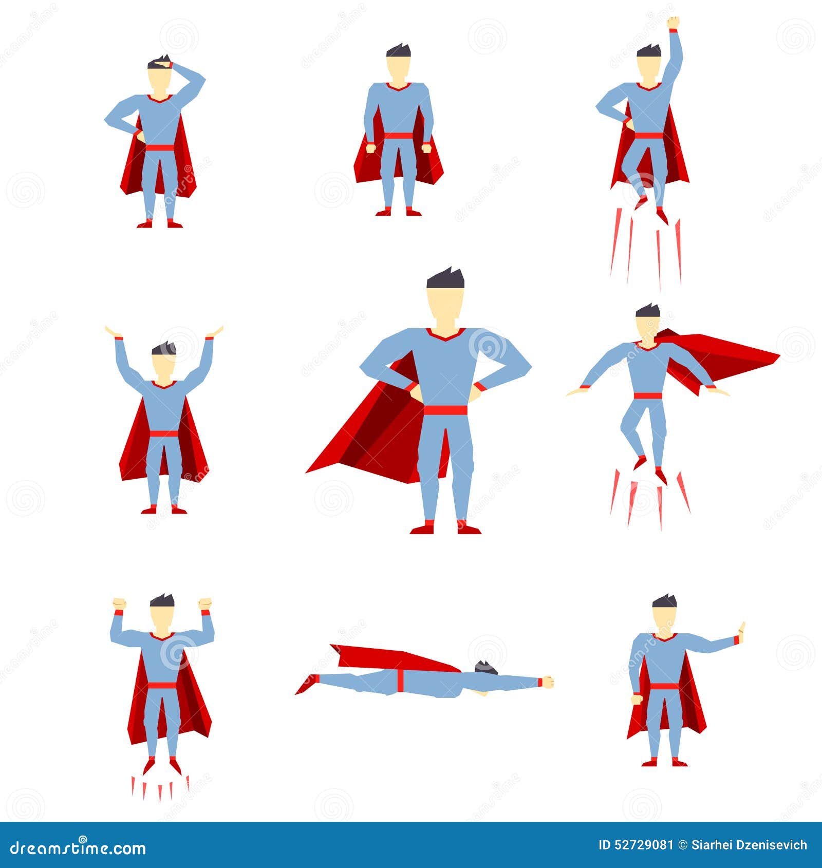 Comic Book Style Page Cartoon Pose Collection Stock Vector ...