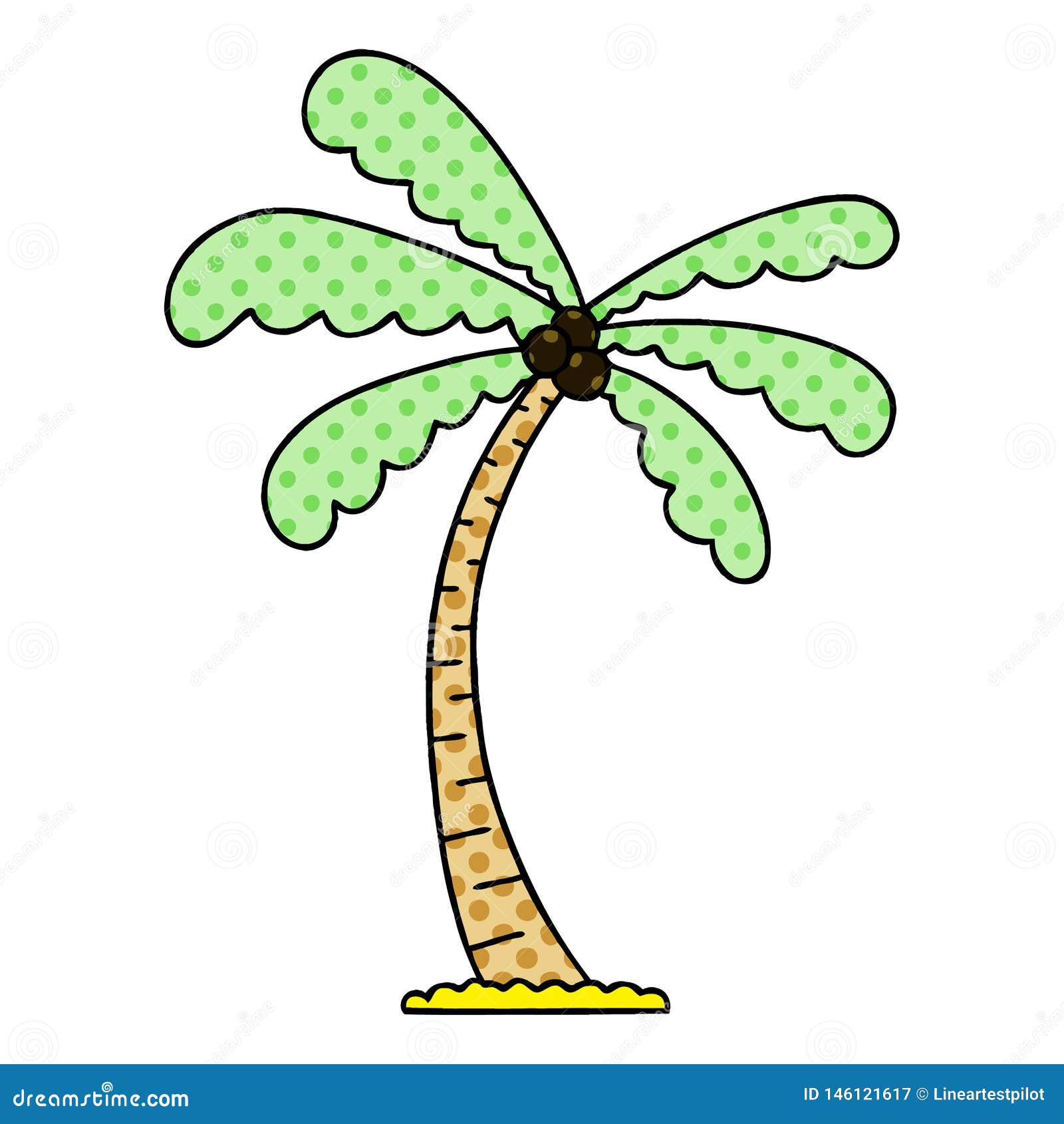 Comic Book Style Quirky Cartoon Palm Tree Stock Vector - Illustration ...