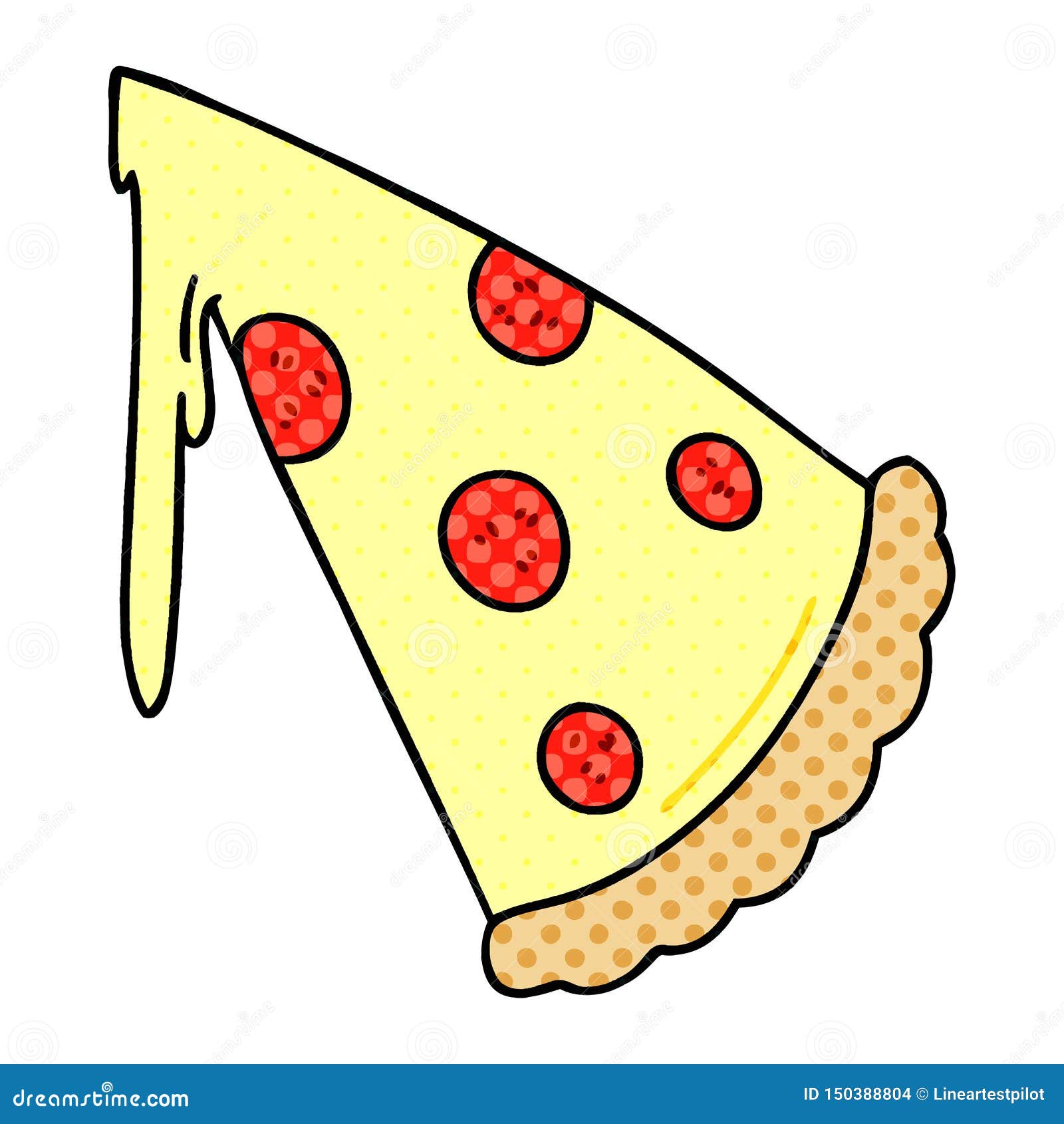 Comic Book Style Quirky Cartoon Slice of Pizza Stock Vector ...
